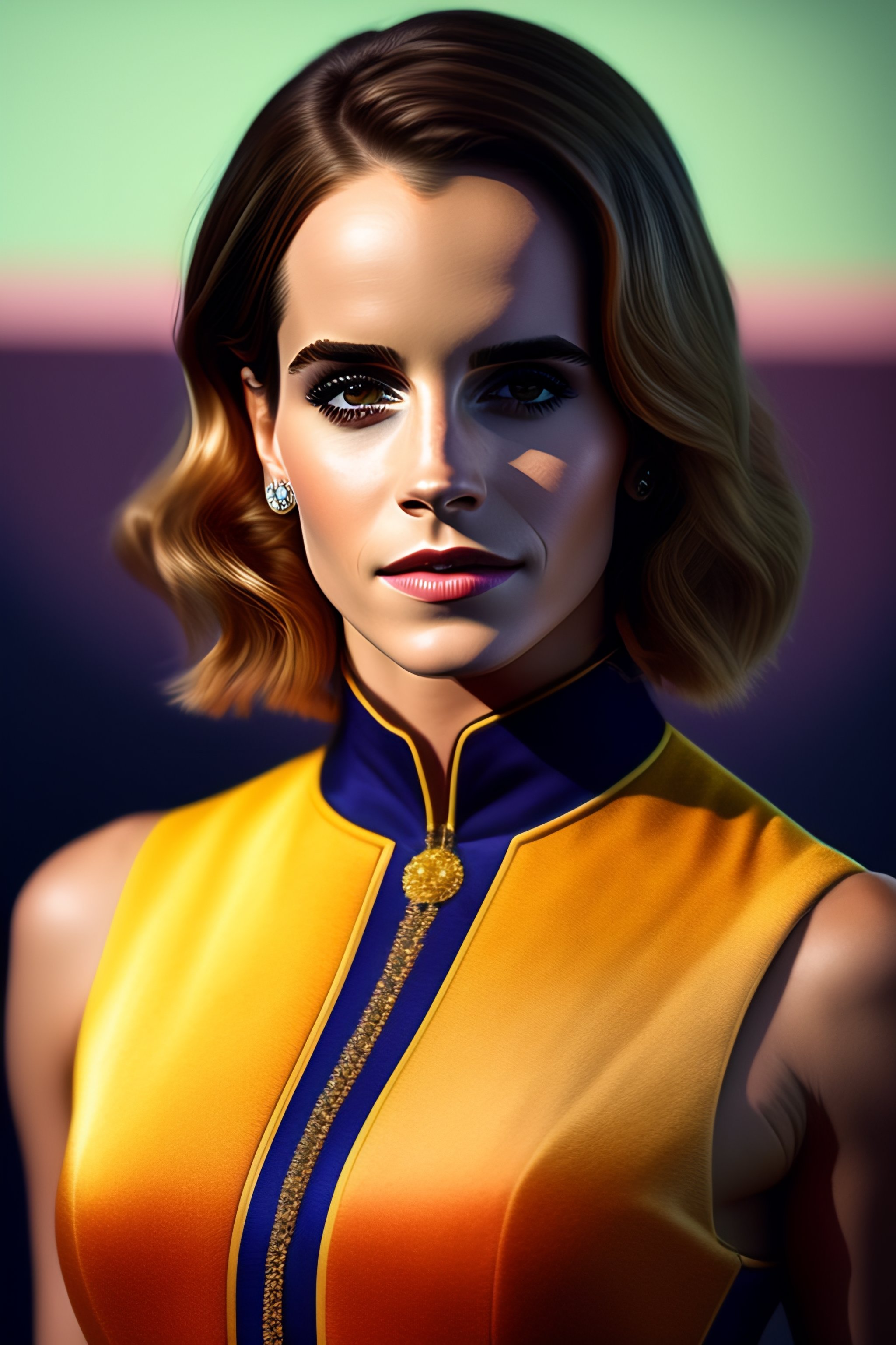 Lexica - Portrait of Emma Watson as mars attack's alien