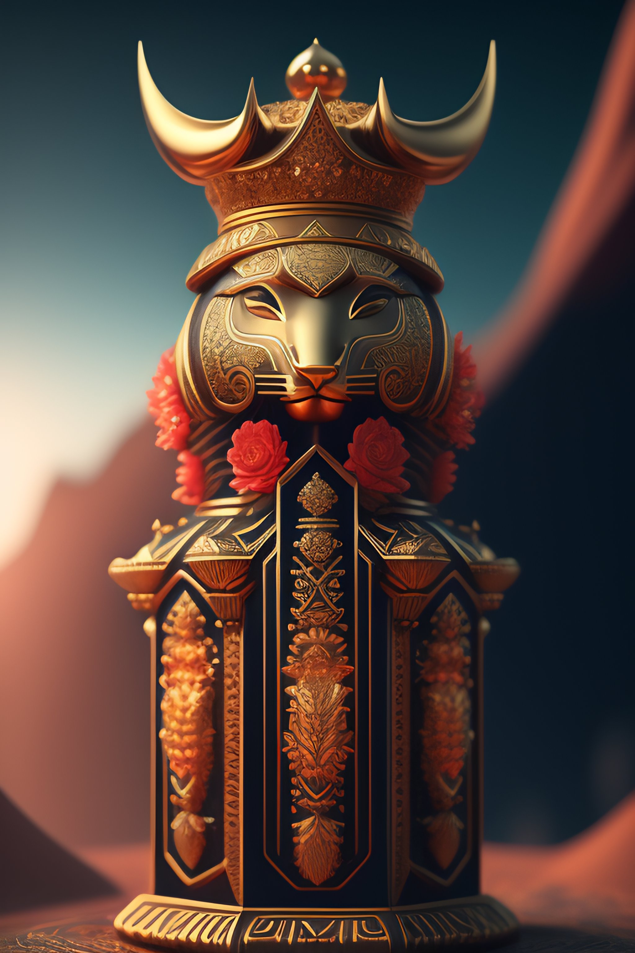 Lexica - A totem with a king and queen of Japan, coherent, symmetrical ...