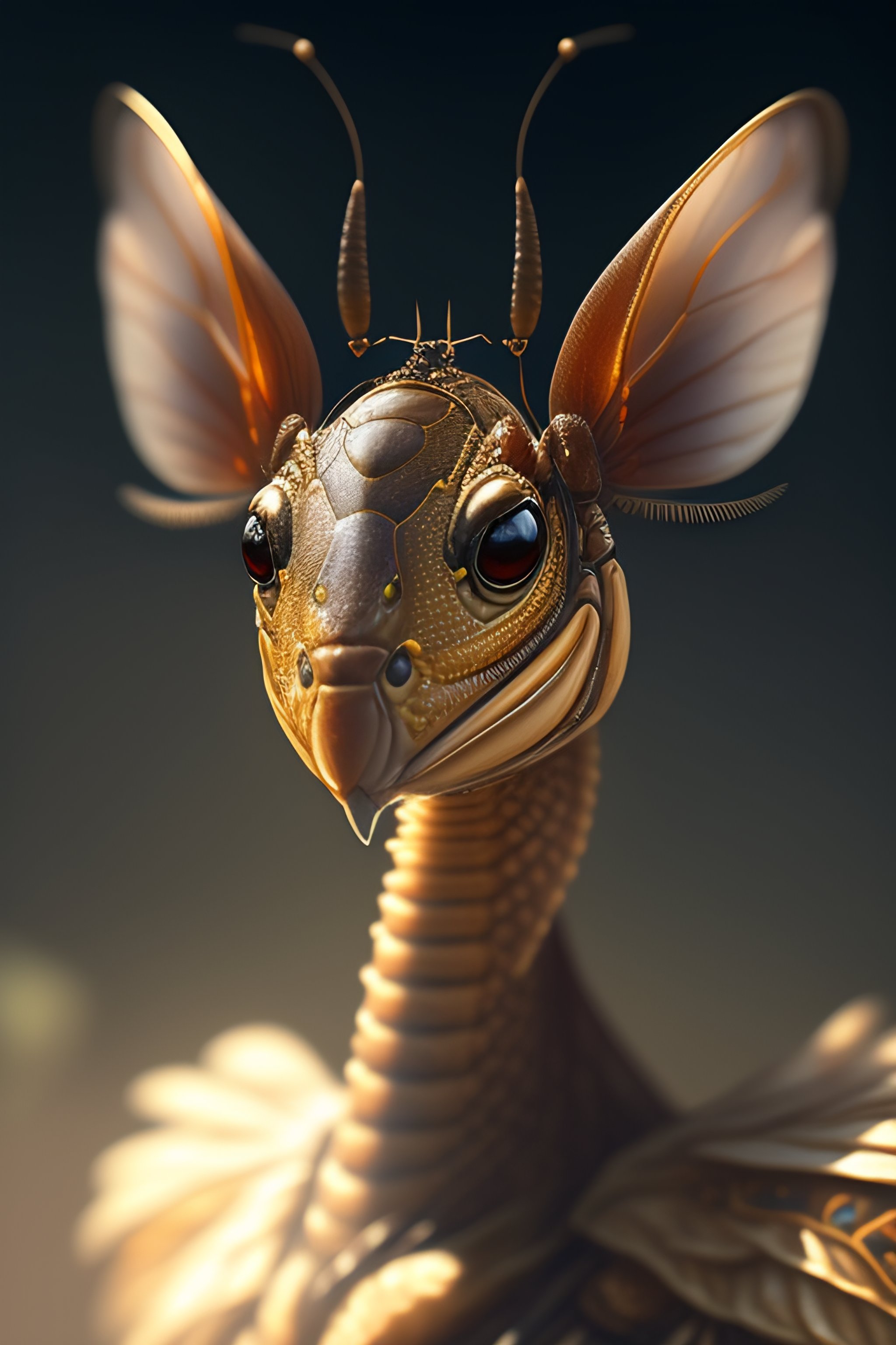 Lexica - Full frame of beige human - mantis ; hestiastula head with ...