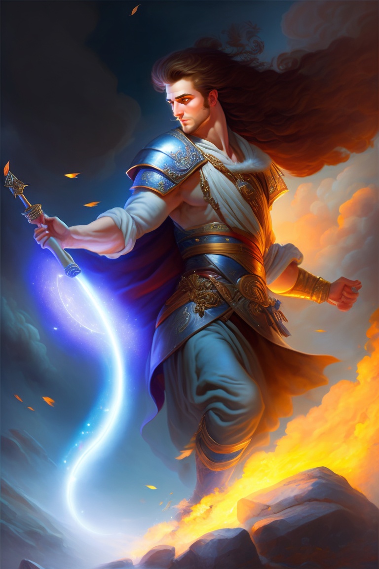 Lexica - A stunning depiction of Gideon with his torch and water jar ...