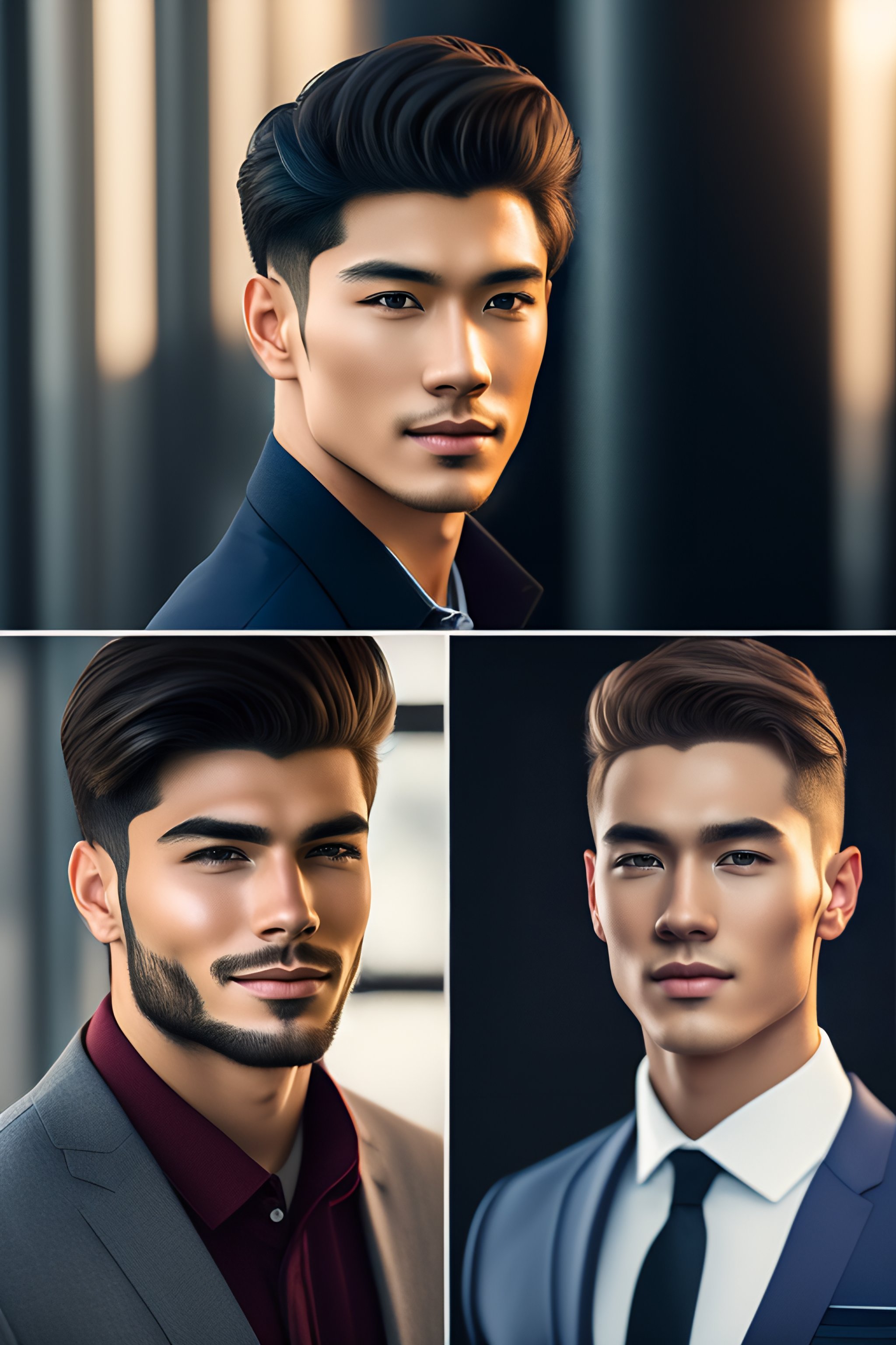 Lexica - A professional photograph of 22 year old handsome men working ...