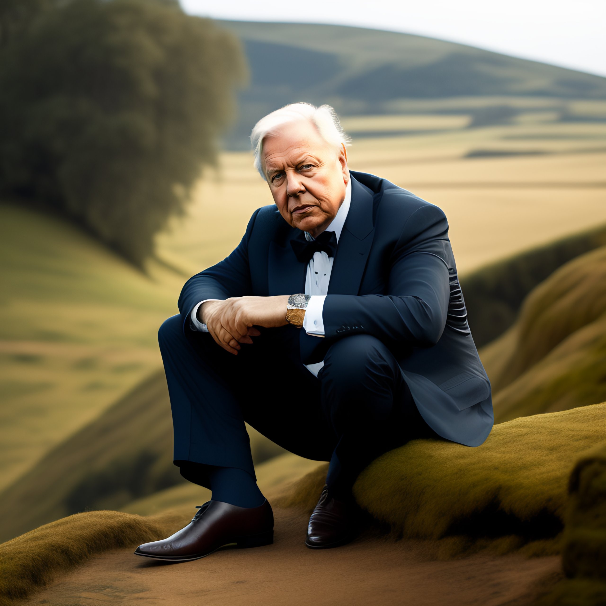 Lexica - Sir David Attenborough sitting