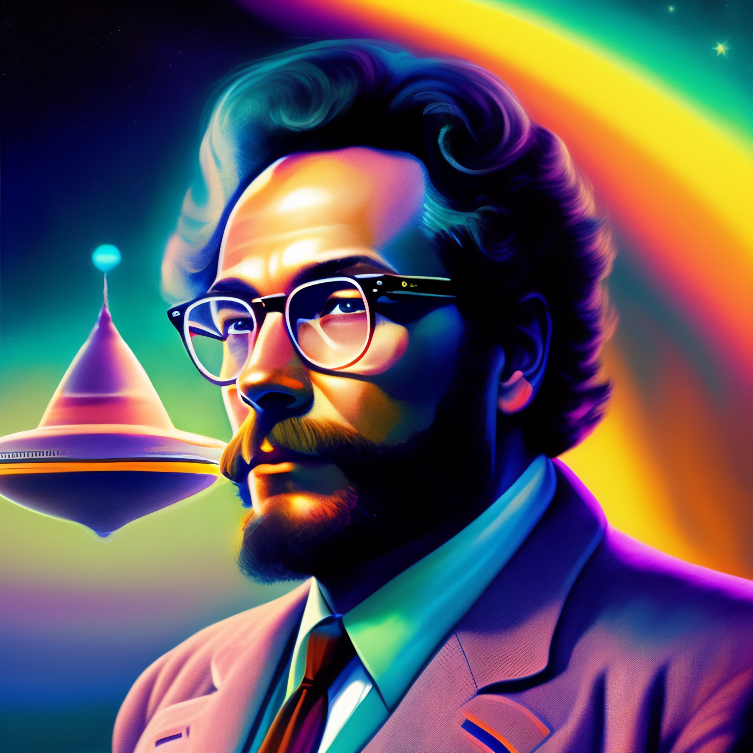 Lexica - Isaac Asimov with white sideburns, illustration for the novel ...