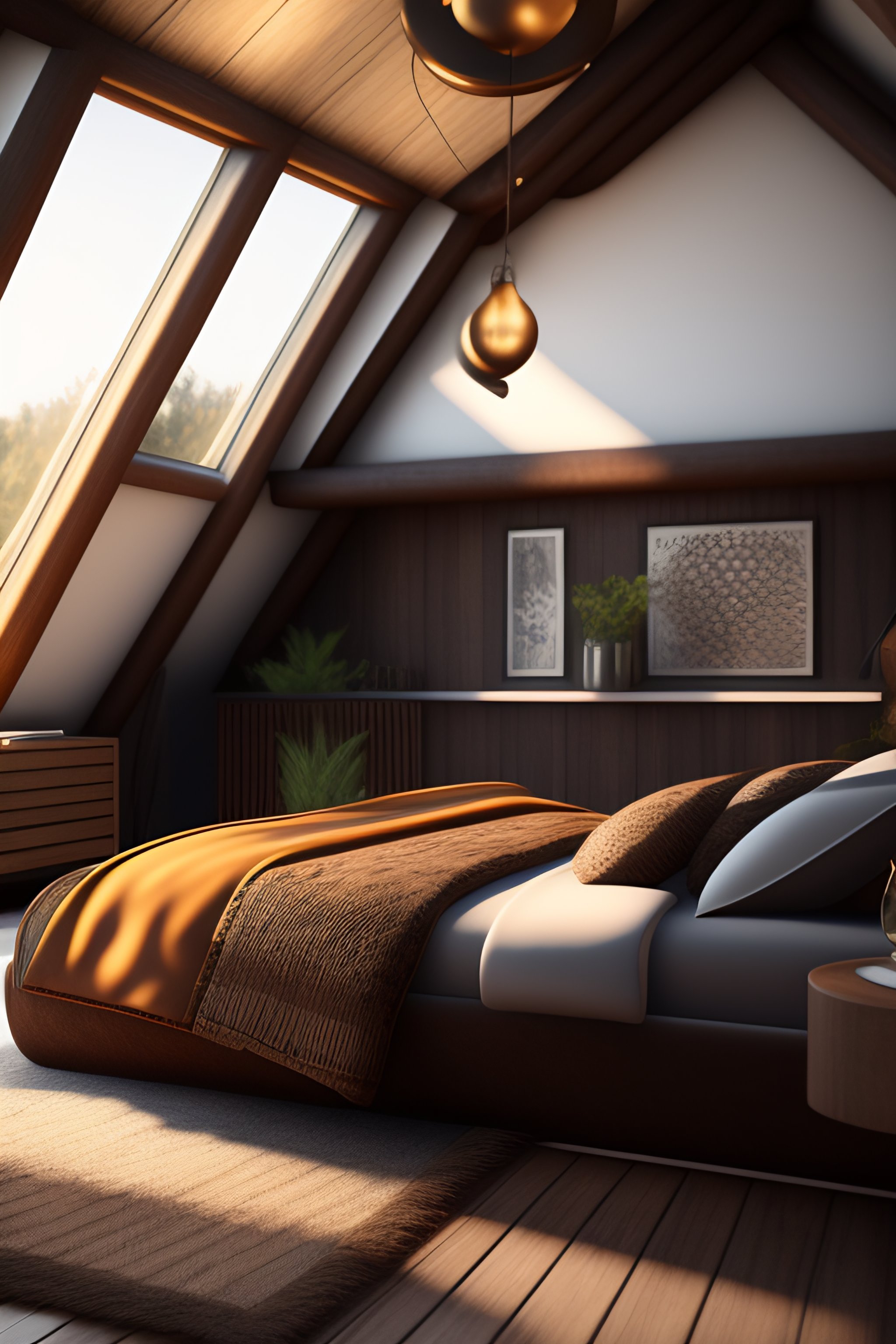 Lexica - Brown modern, primitive animal skin decoration of a attic ...