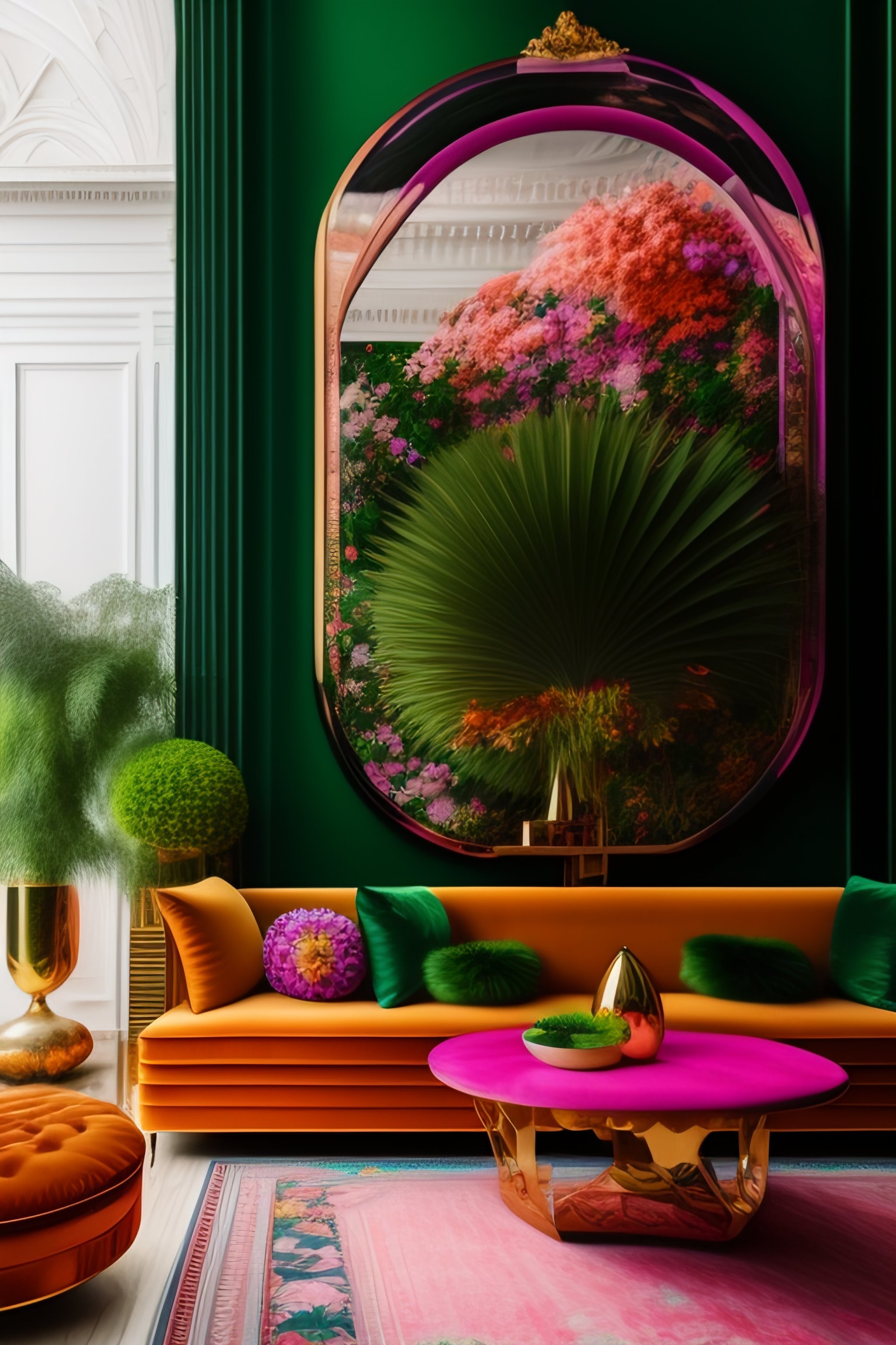 Lexica - Architectural digest photo of a maximalist green solar living ...