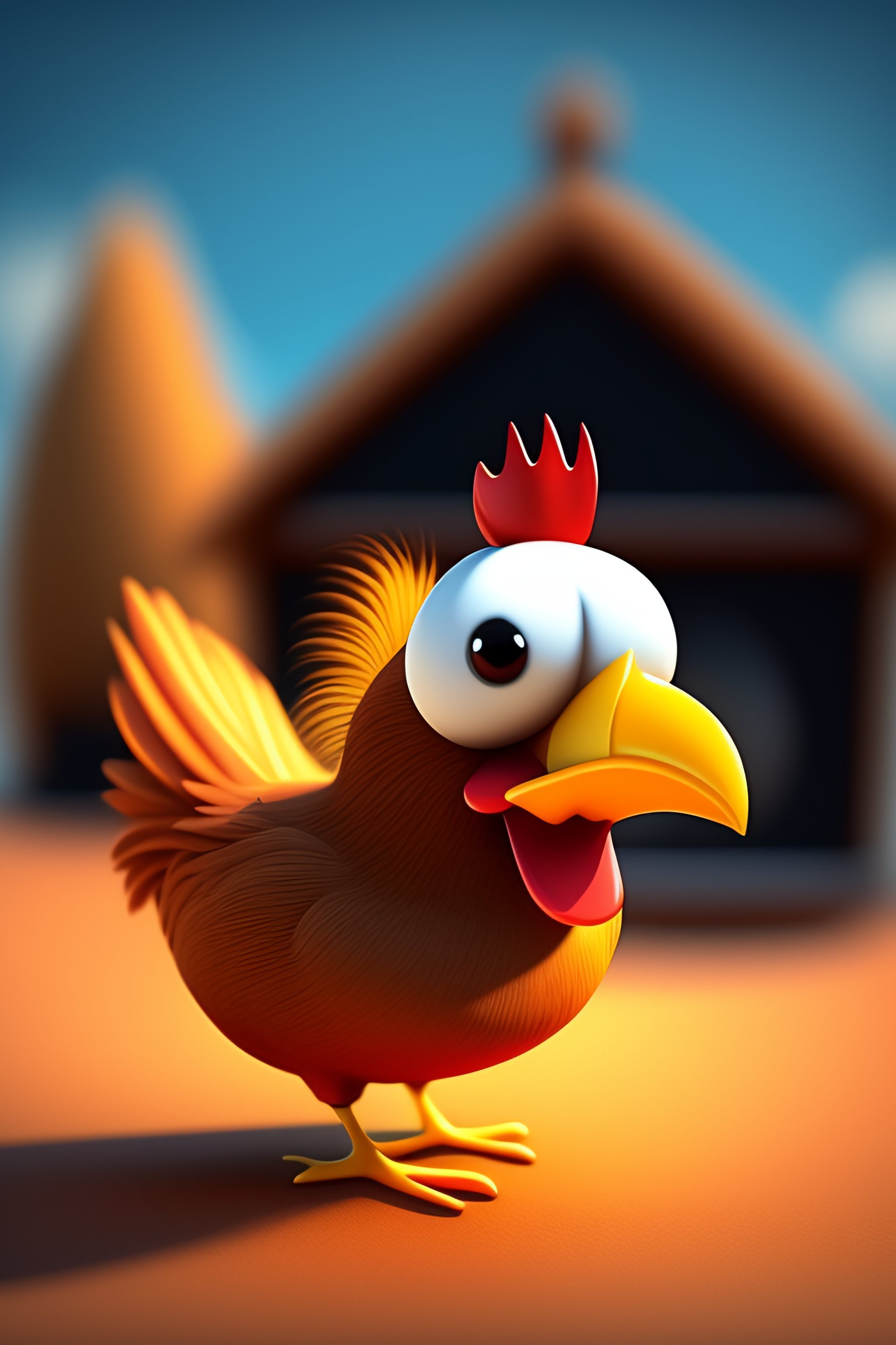 Lexica - Stupid Chicken. 3D Cartoon