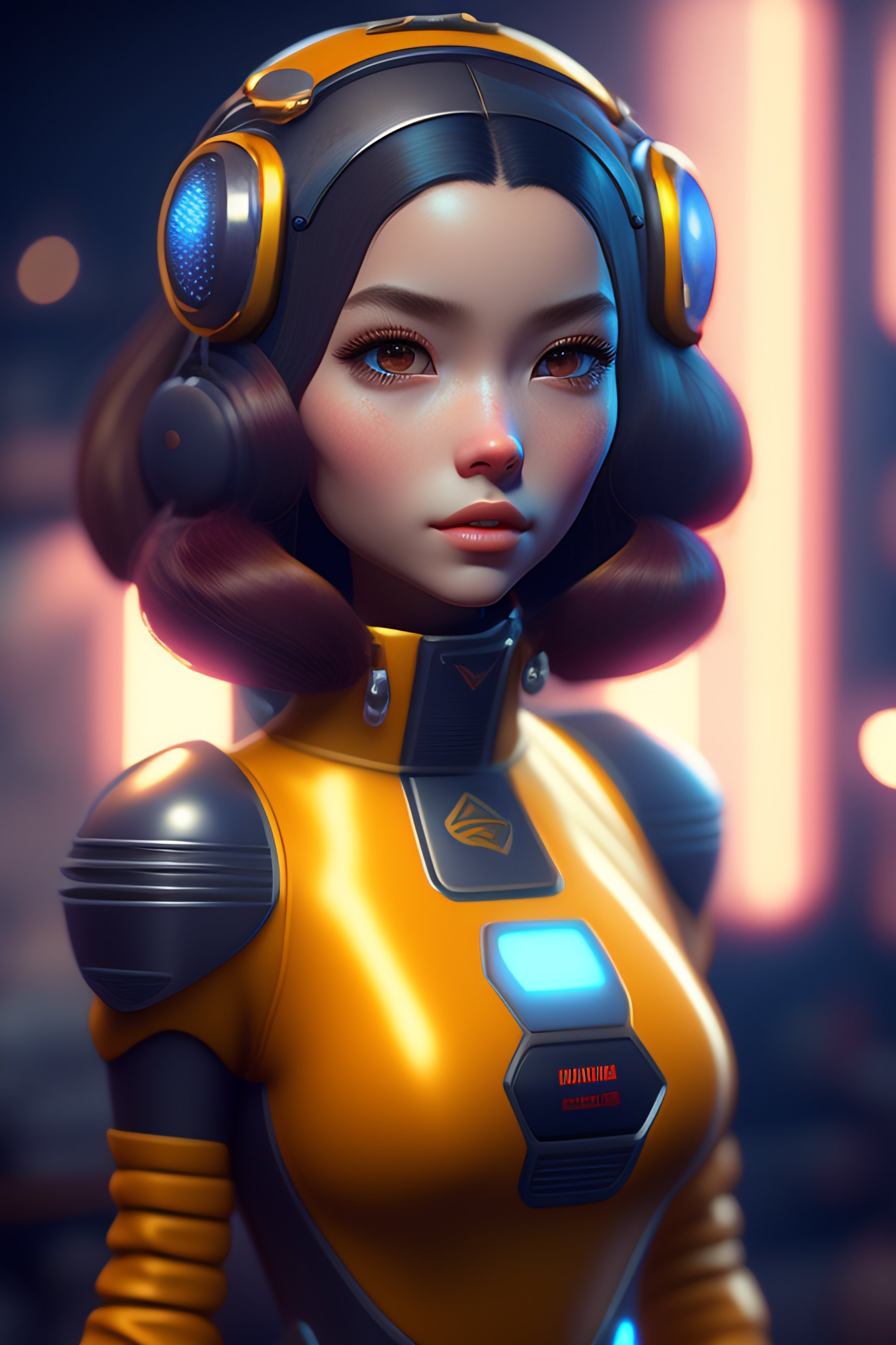 Lexica - Electronik girl robot and ofice ,unreal engine, cozy indoor ...