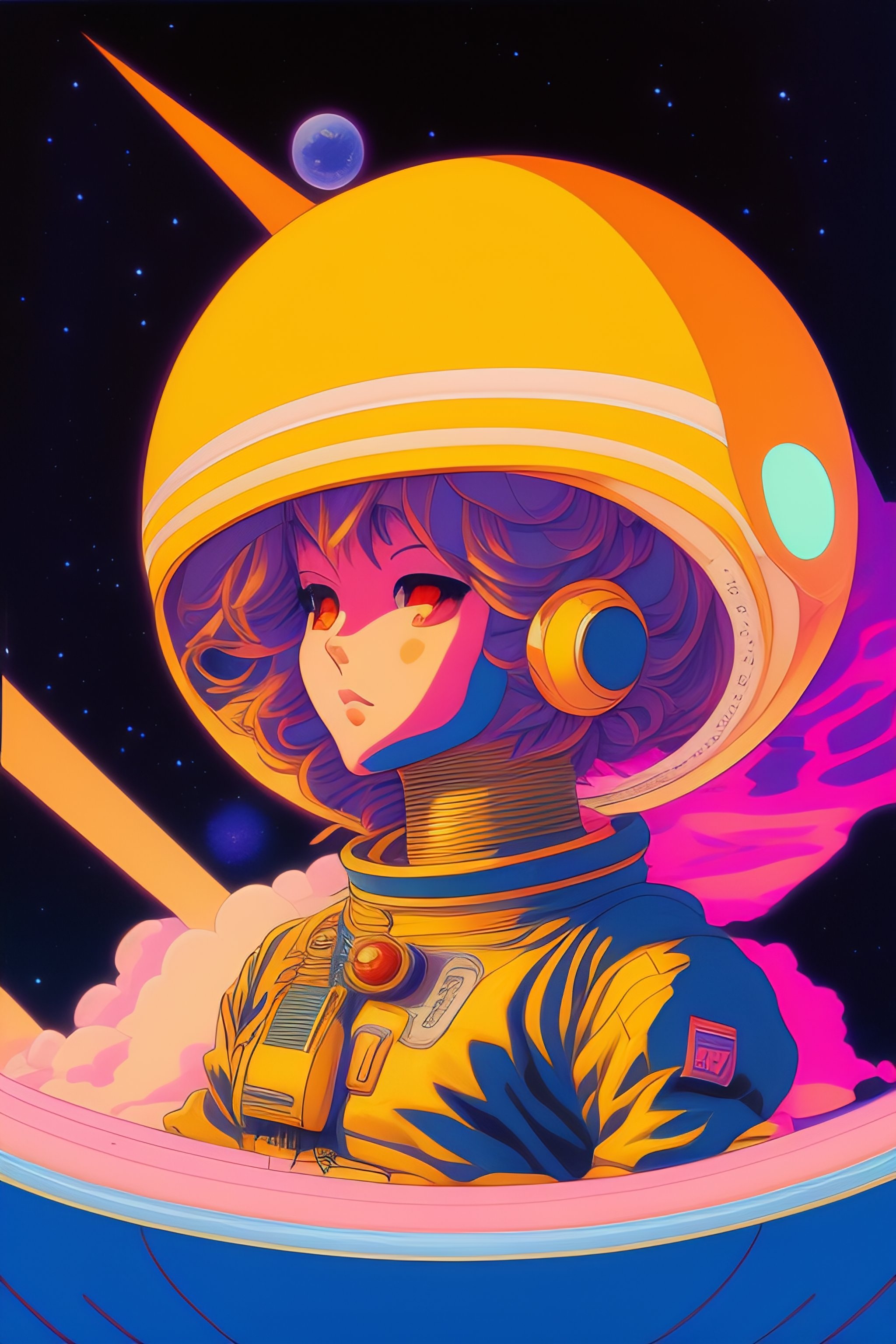 Lexica - 90s anime vintage anime a horrorAstronaut meditating in front ...