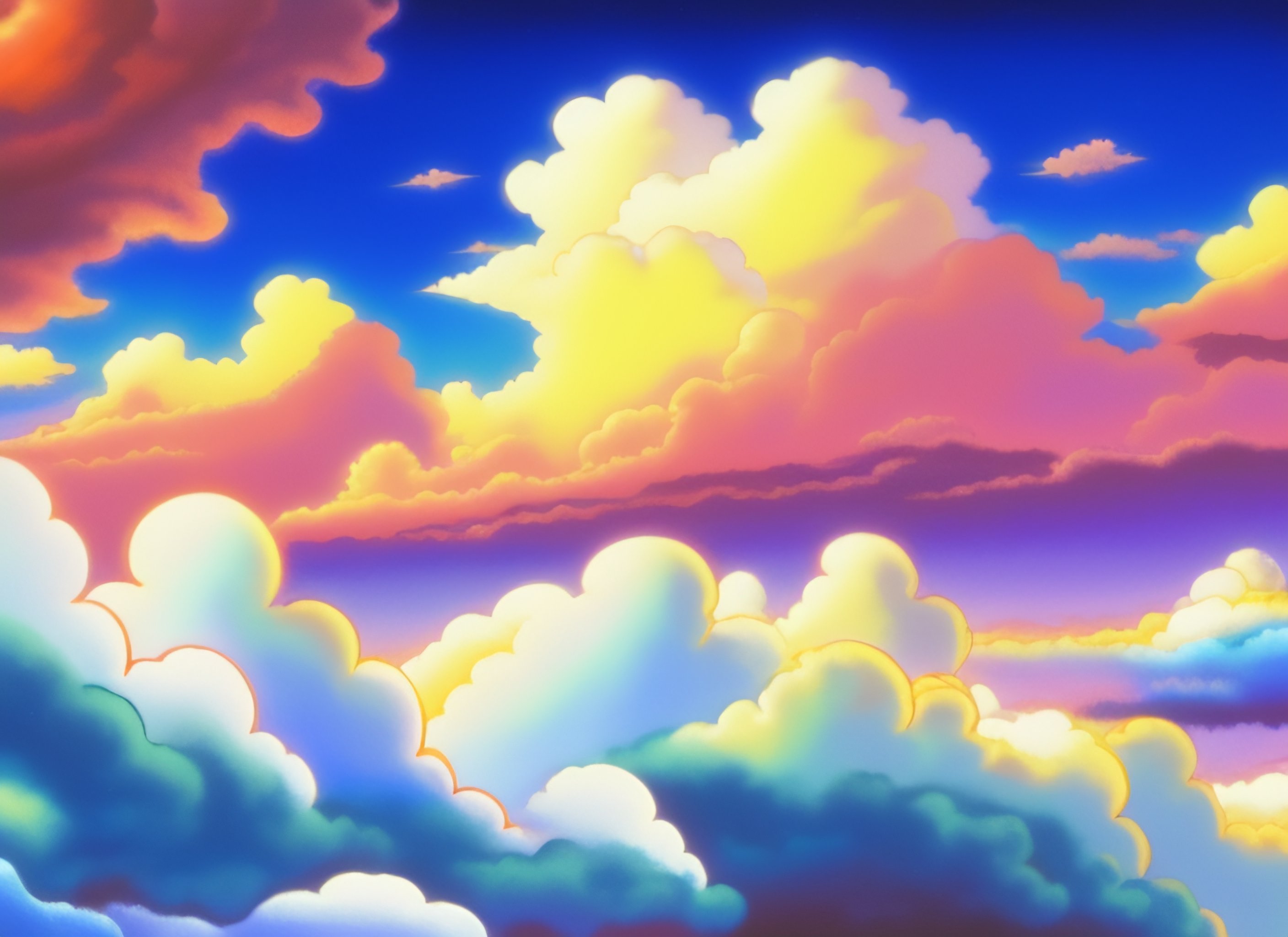 Lexica - Up close picture of the sky with clouds, illustration by ken ...