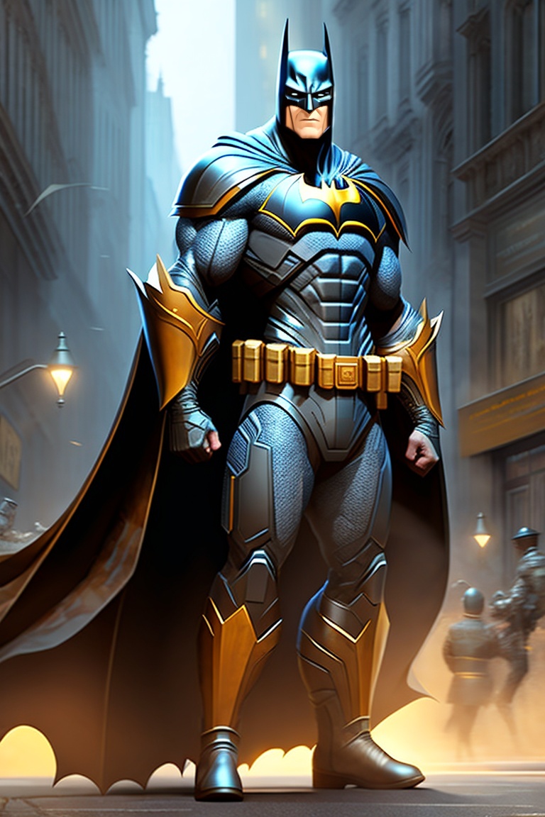 Lexica - Batman illustration, standing. 2d heavily-stylized vector ...