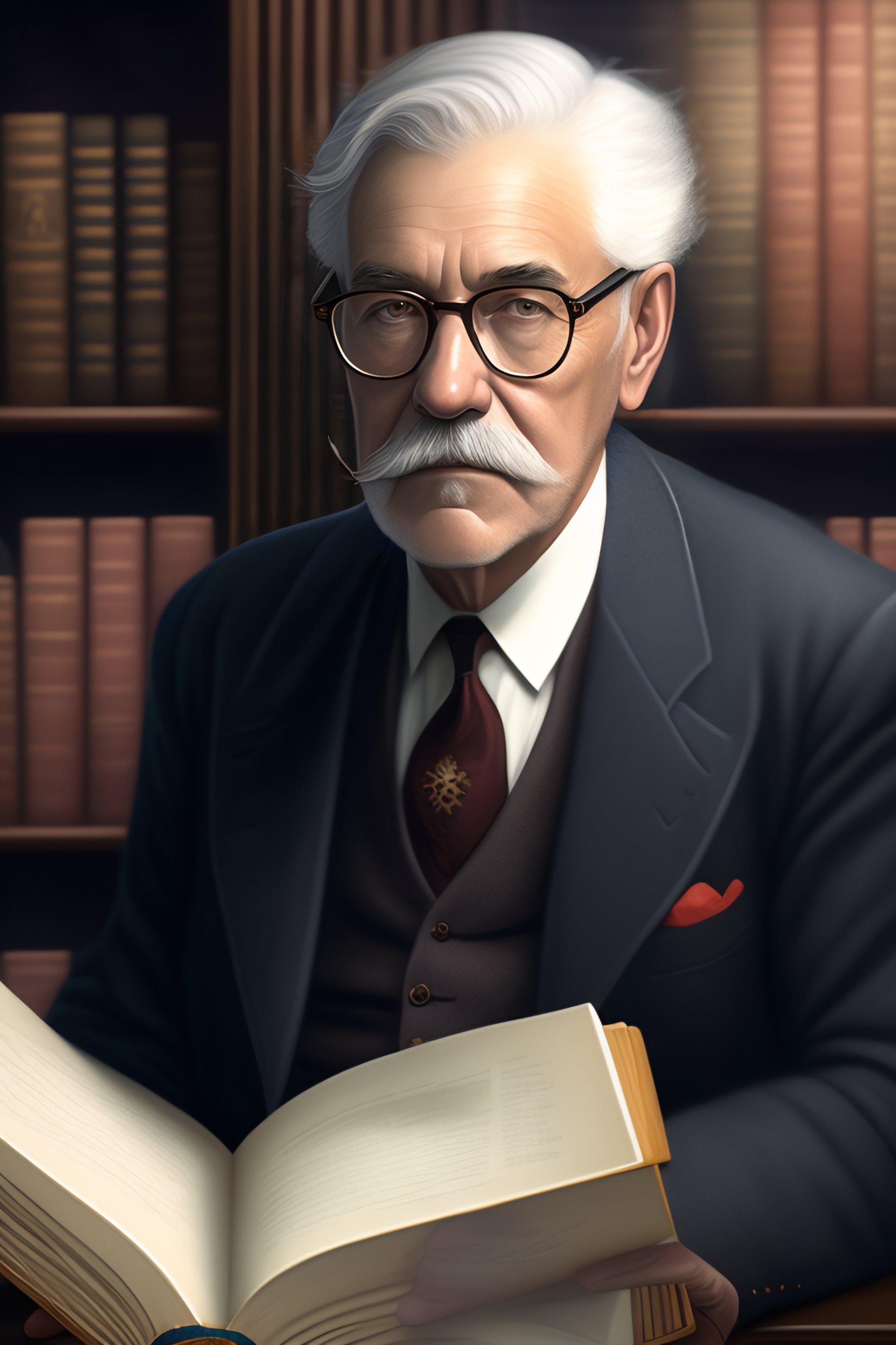 Lexica - Lovecraftian portrait of a 1920s elderly librarian with ...