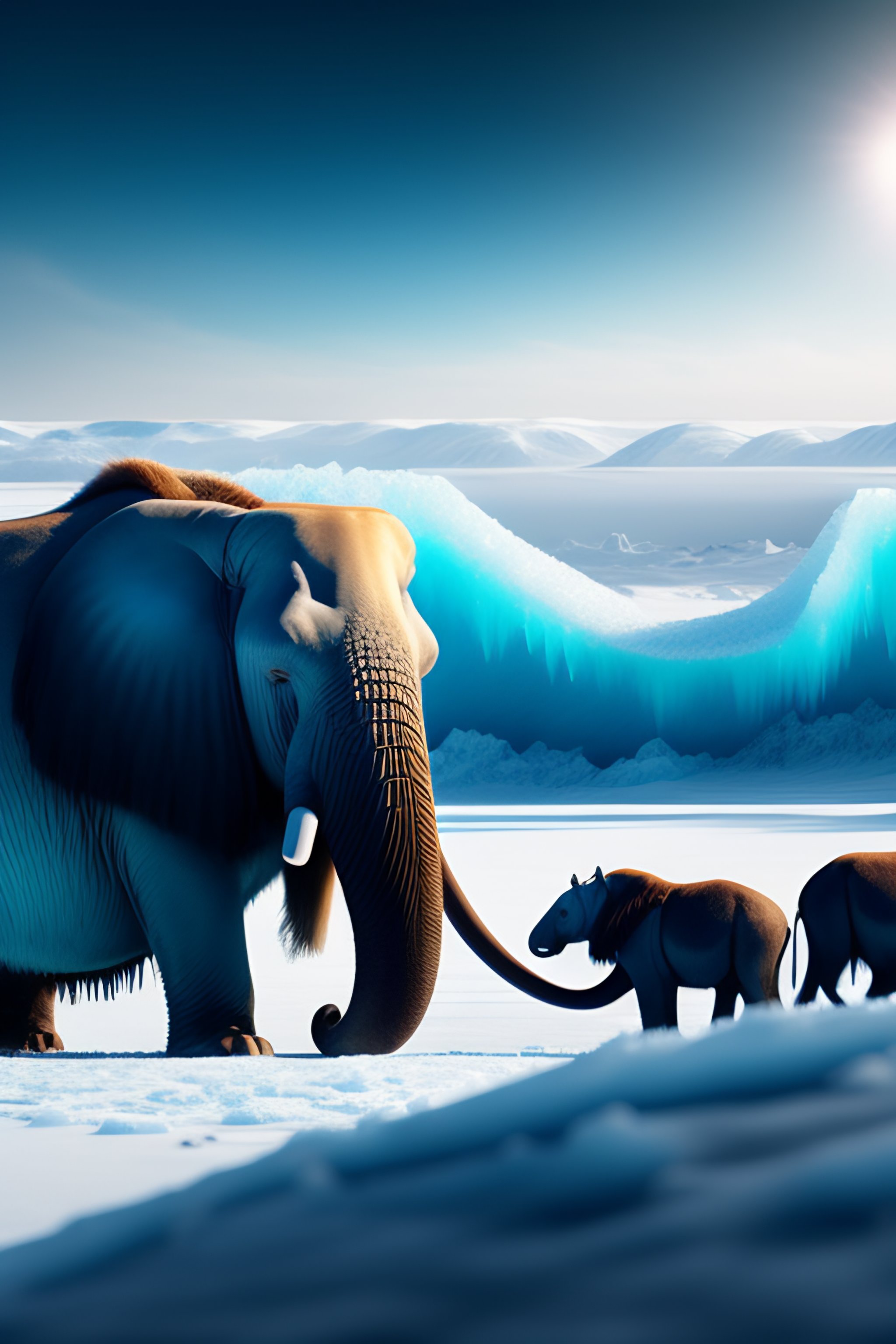 Lexica - Ice melting the ice age. Ancient animals freeze die