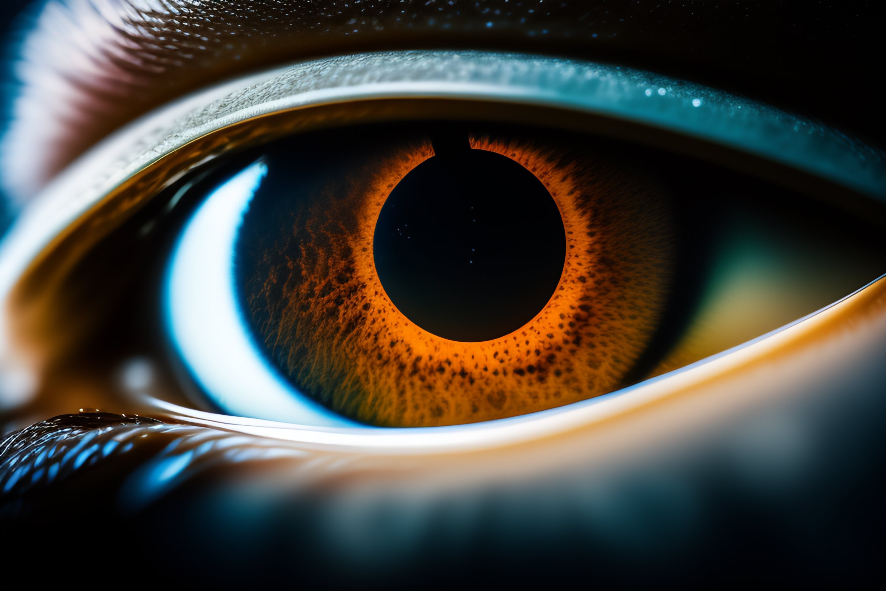 Lexica - Very close super close up of eye from the side with reflection ...