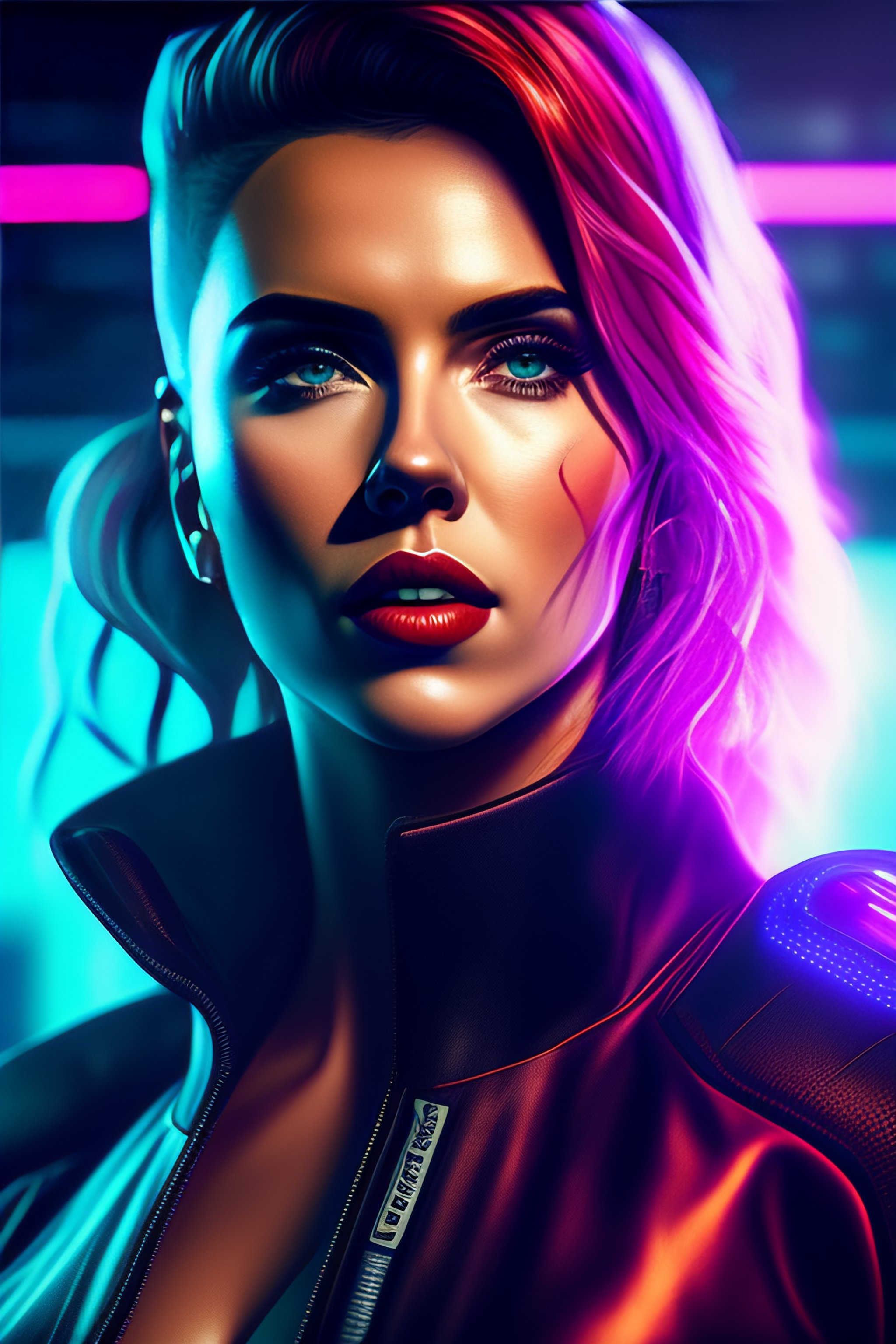 Lexica - Scarlett johansson portrait, cyberpunk 2 0 7 7, cyberpunk judy ...