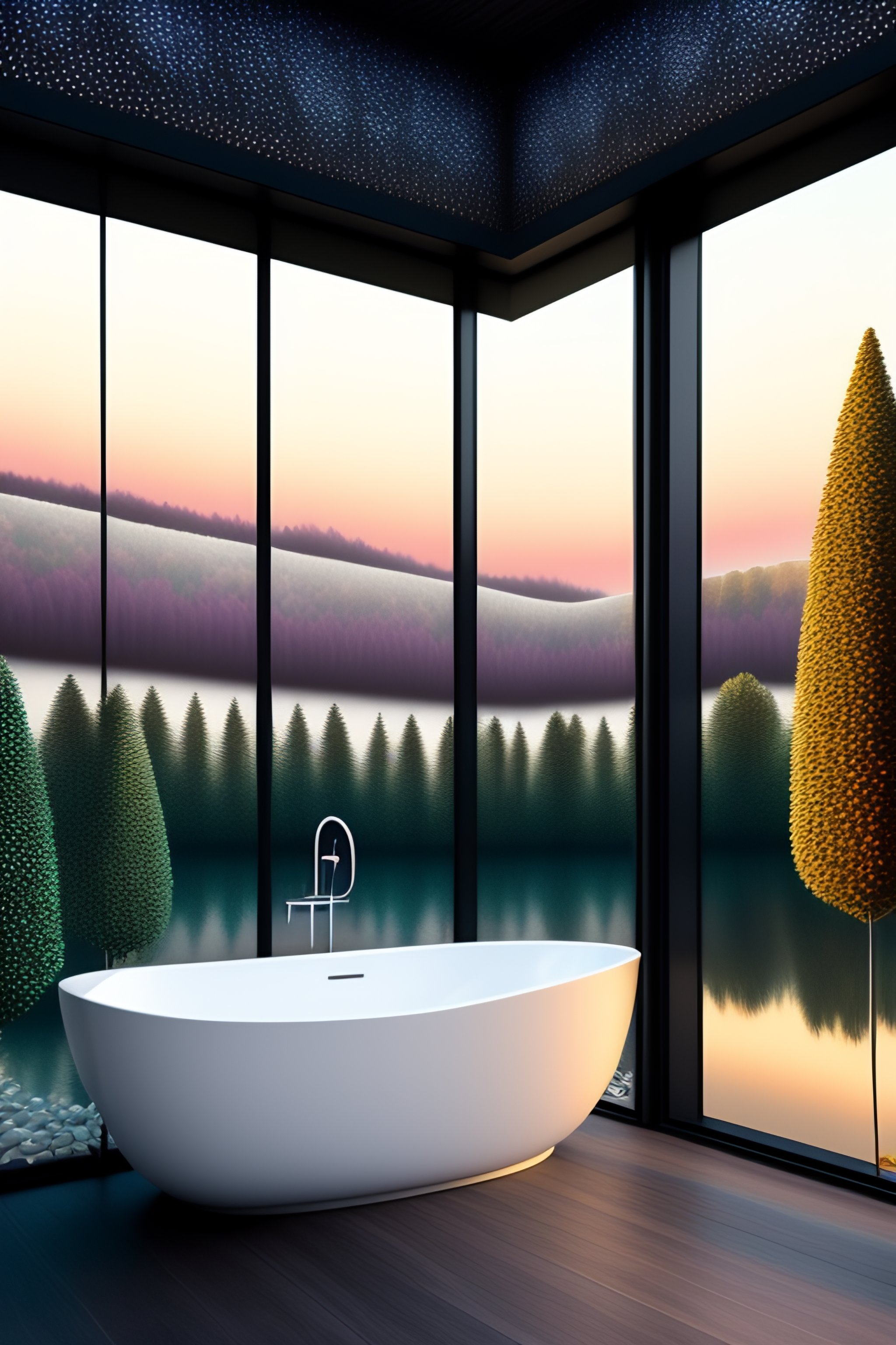 Lexica - Interior design in the style of 'pointillist' art