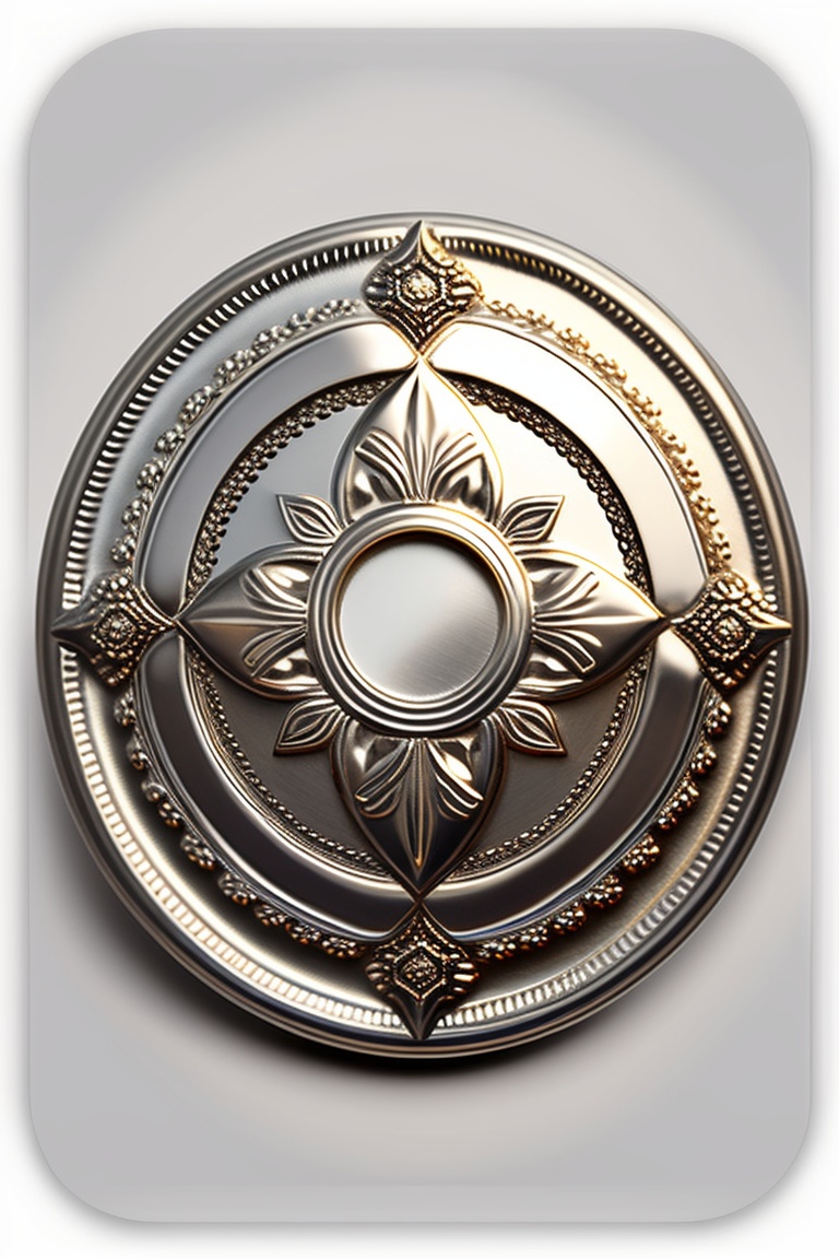 Lexica - A front view of one big stamped pewter metal mandala in a ...