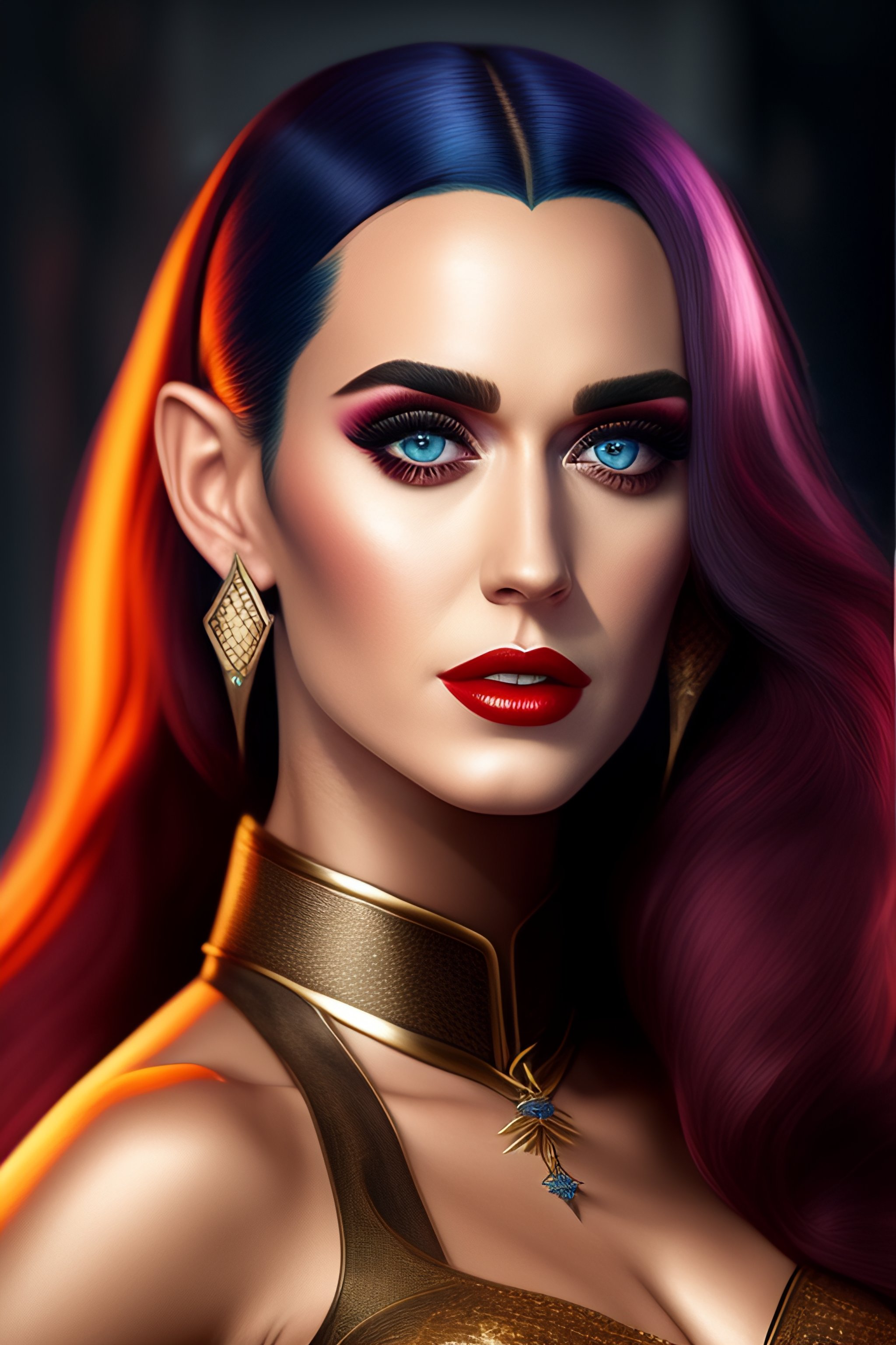 Lexica - Photo of Katy Perry as an elf woman with long pointed ears in ...