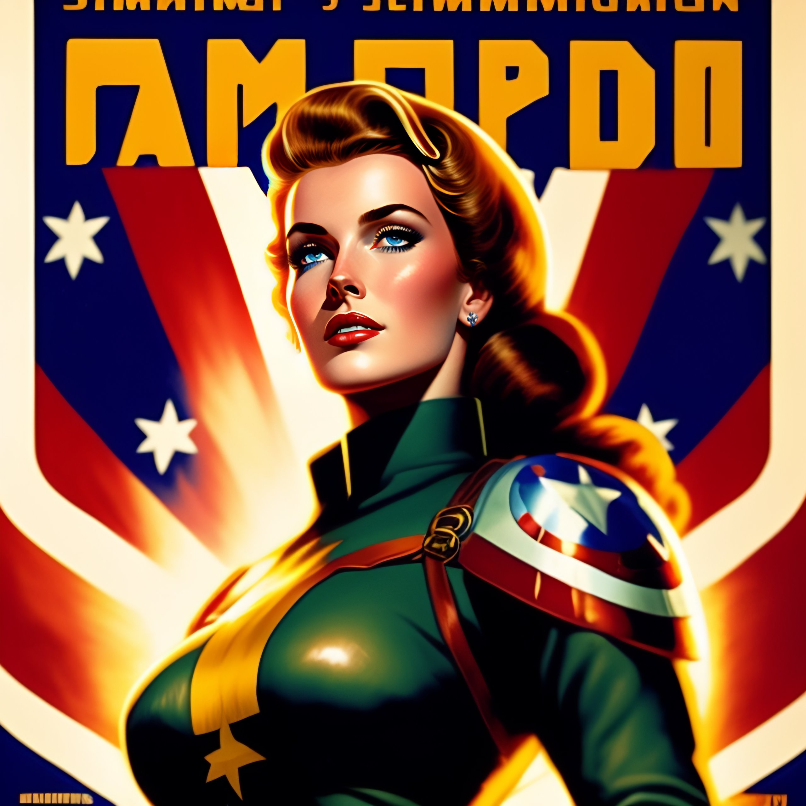 Lexica - Beautiful female captain america standing on a pile of ...