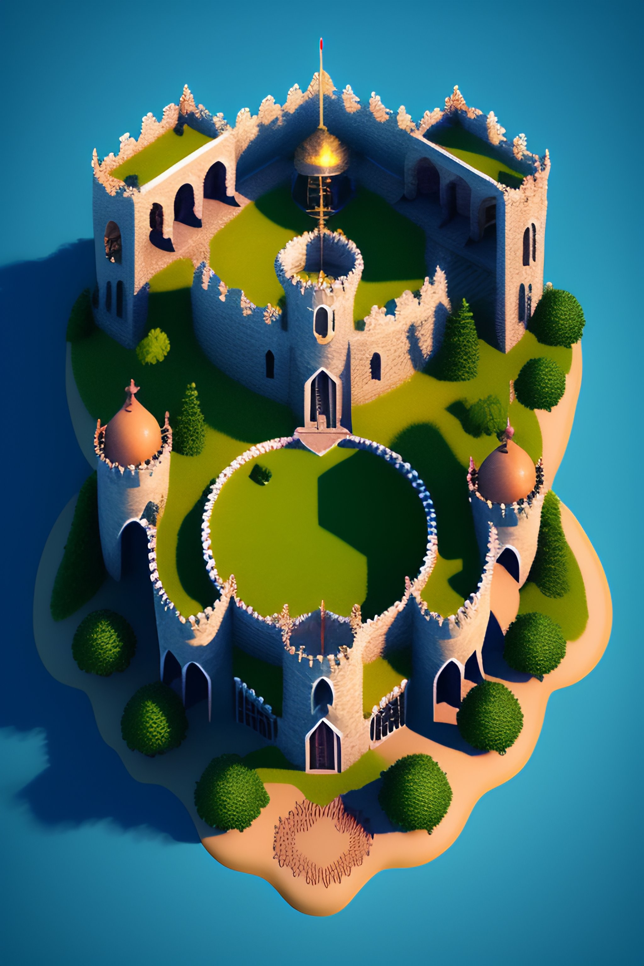 Lexica - Rpg top view map of ancient castle