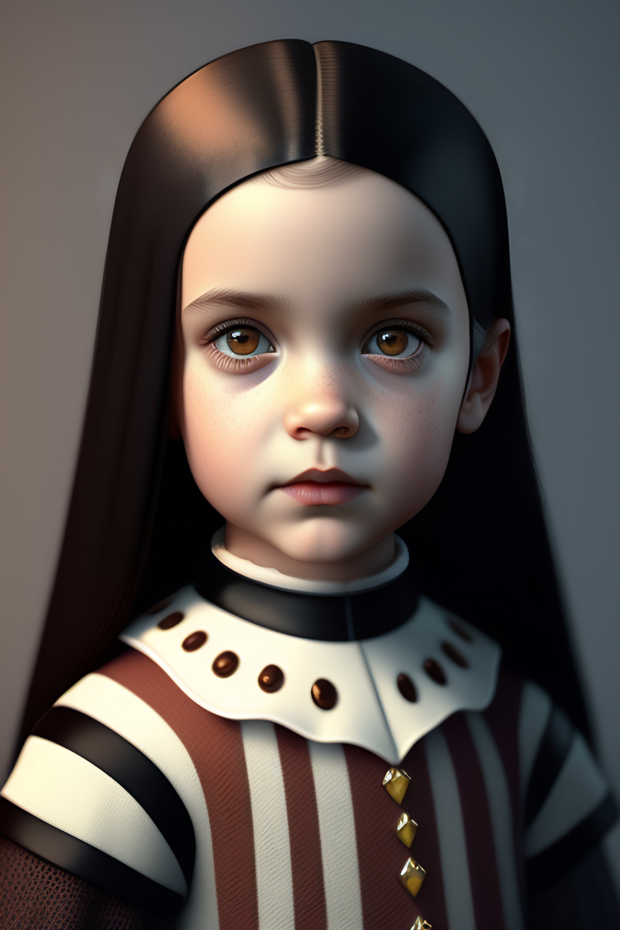 Lexica - Baby Wednesday Addams, moonwalker, render, rembrandt ...