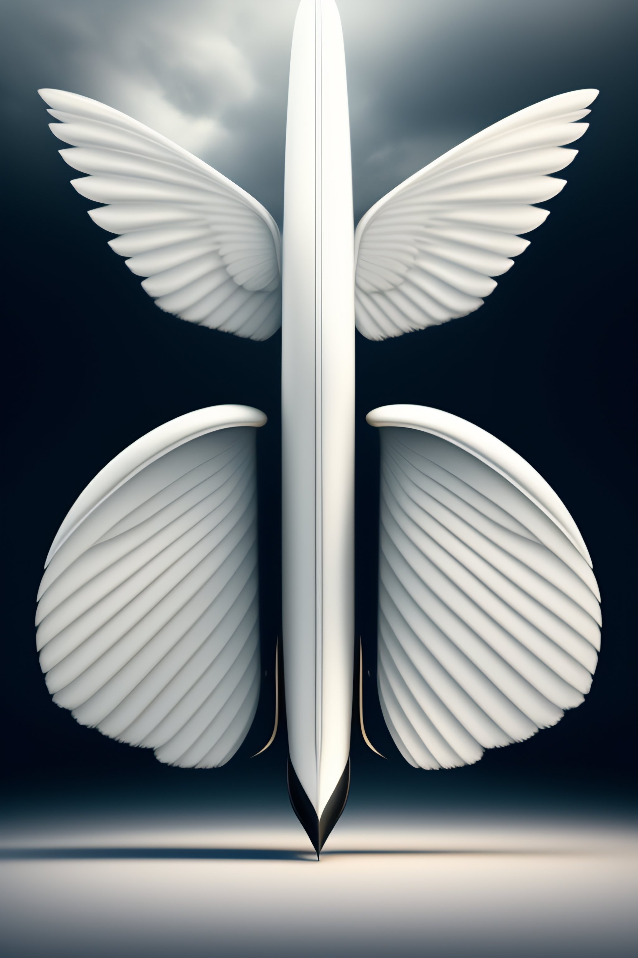 Lexica - A pair of symmetrical white wings, in the form of a military ...