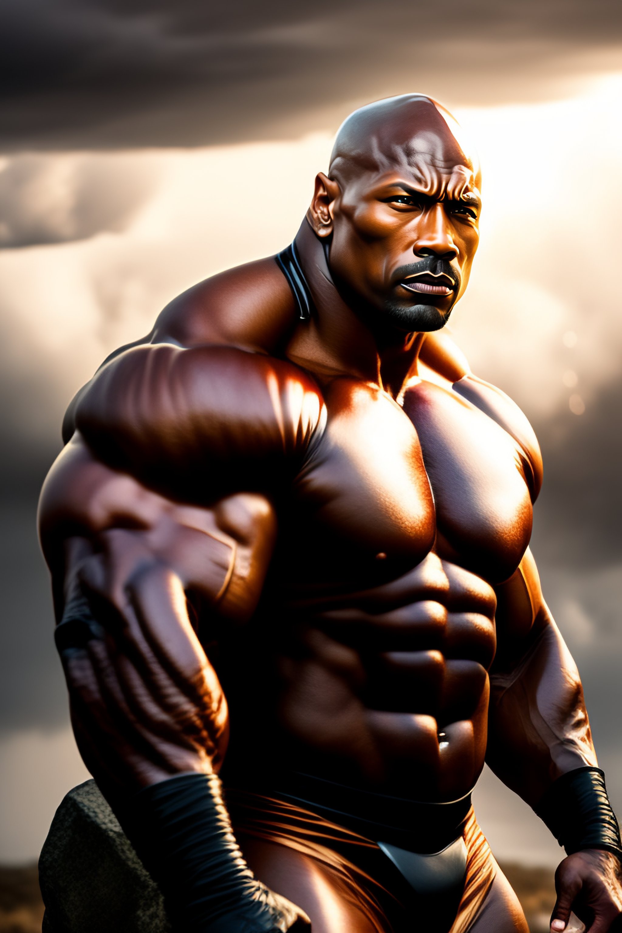 Lexica - Geodude fused with dwayne johnson , in a storm, dramatic ...