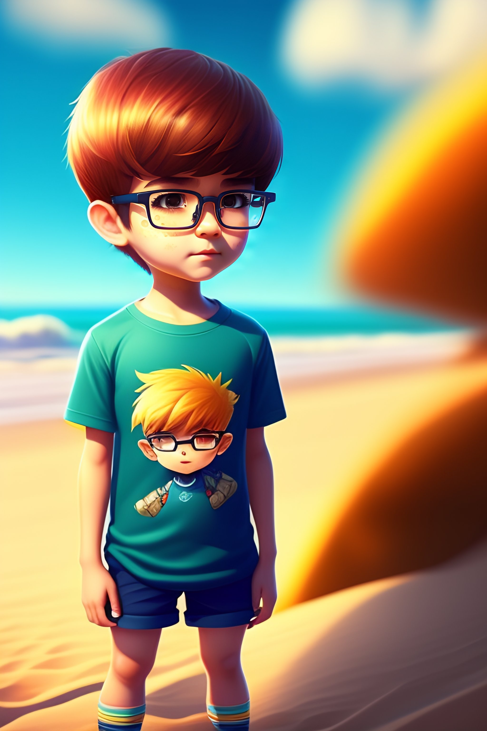 Lexica - Cute and adorable chibi Coconut head boy with glasses, gold ...