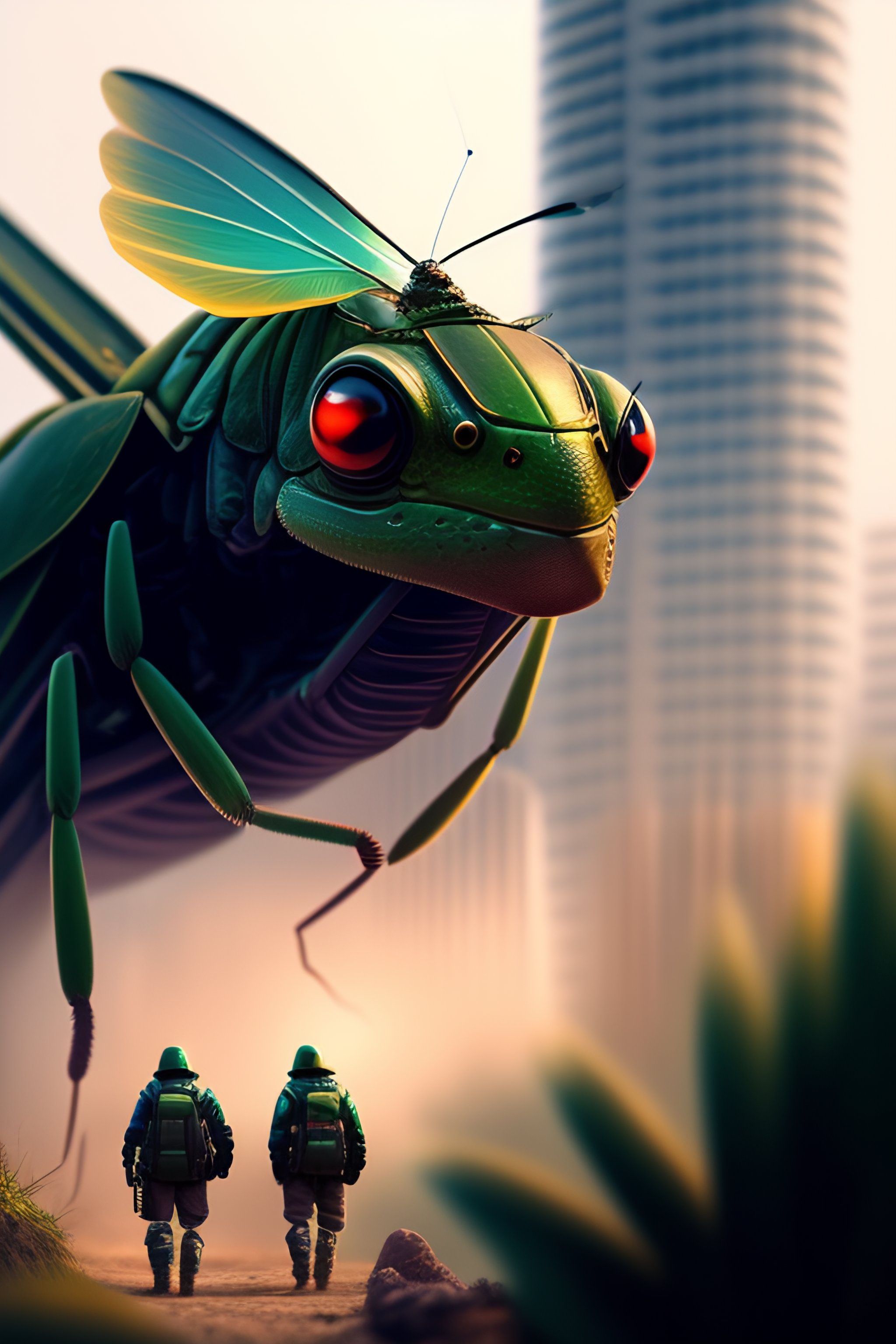 Lexica - Gigant killer mantis attack city