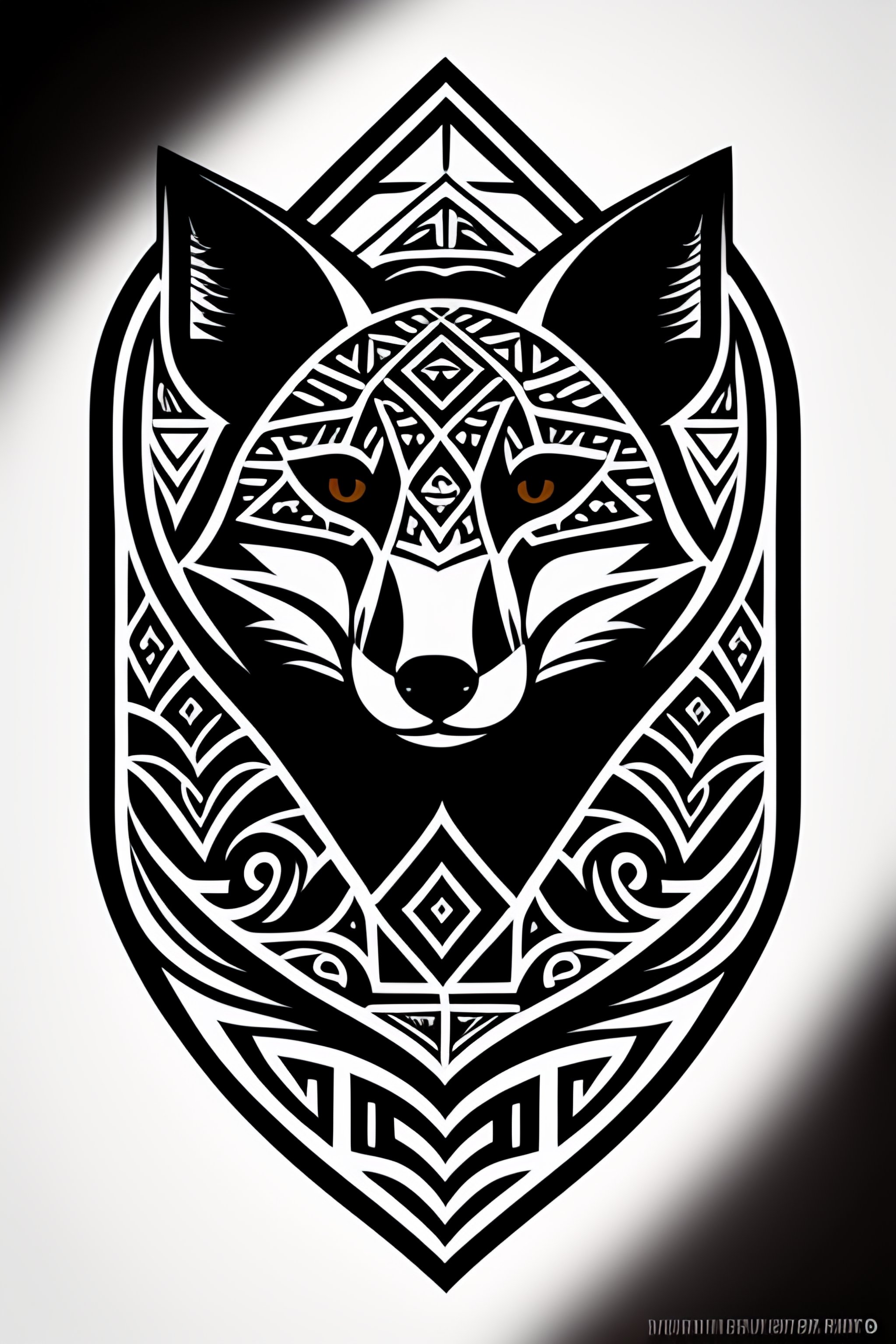 Tribal Fox Head Tattoo