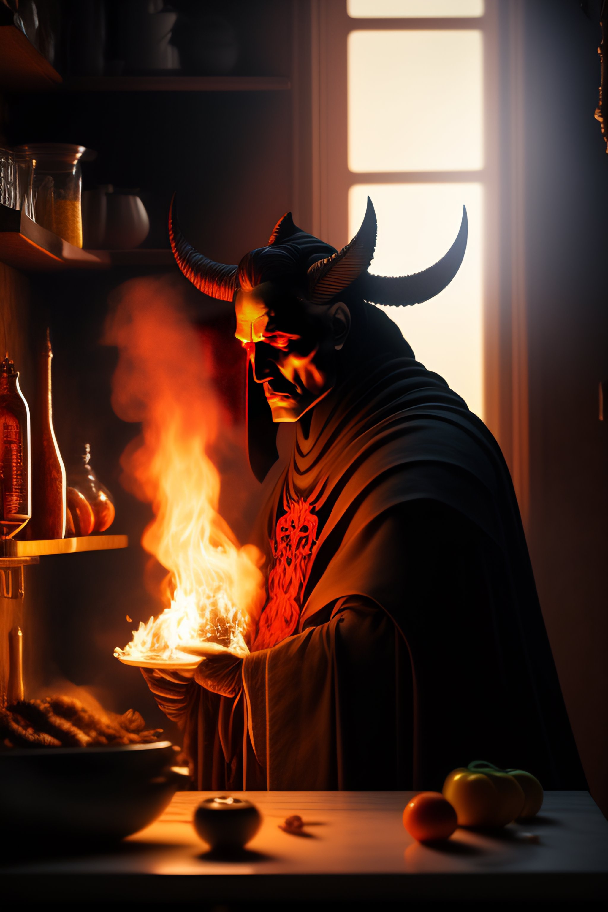 Lexica - Helltaker lucifer in the Kitchen