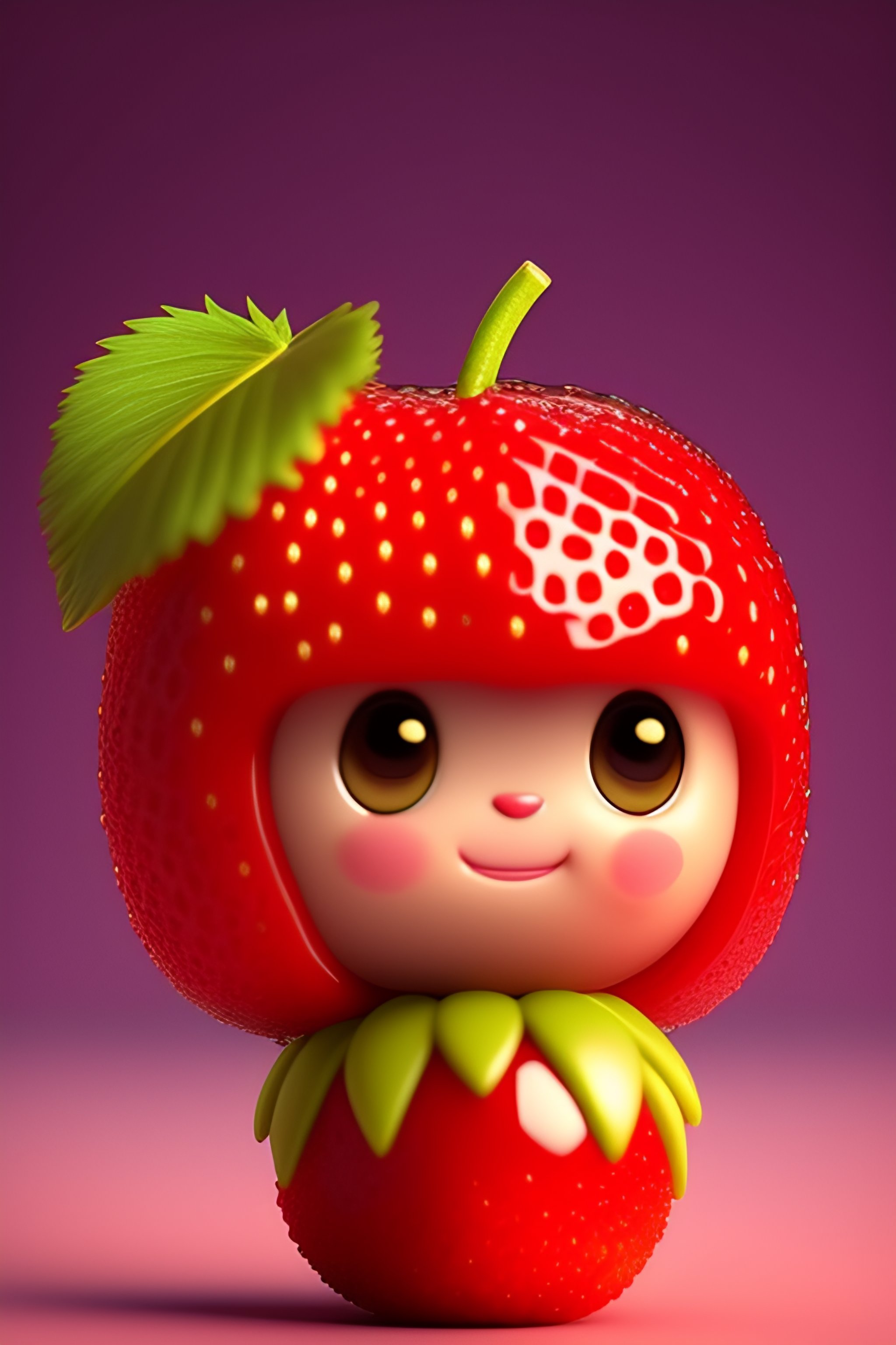 Lexica - Cute and adorable strawbery character,fanstastic,happy,realistic