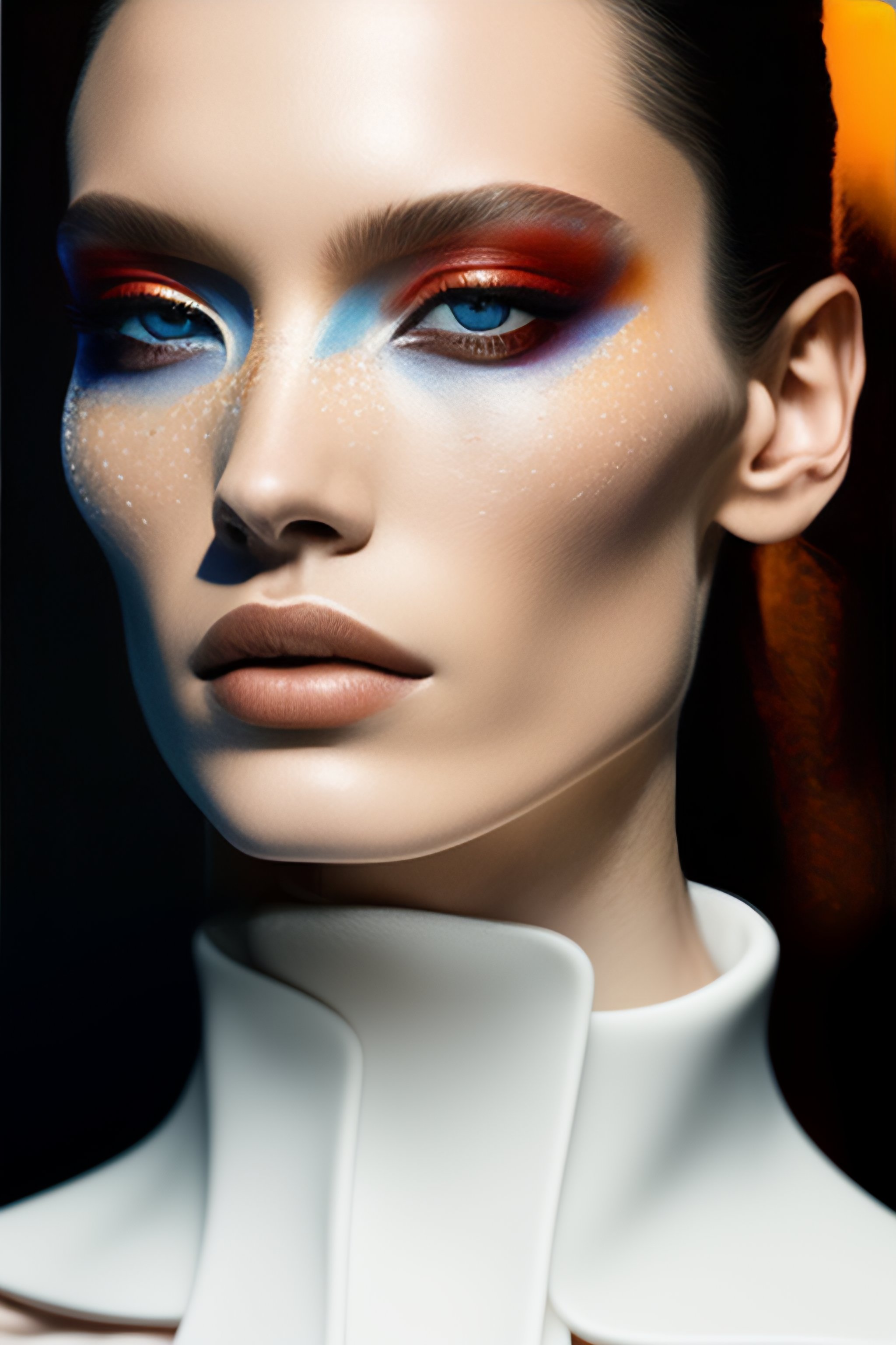 Lexica - Uncanny scary woman with translucent white skin and bright ...