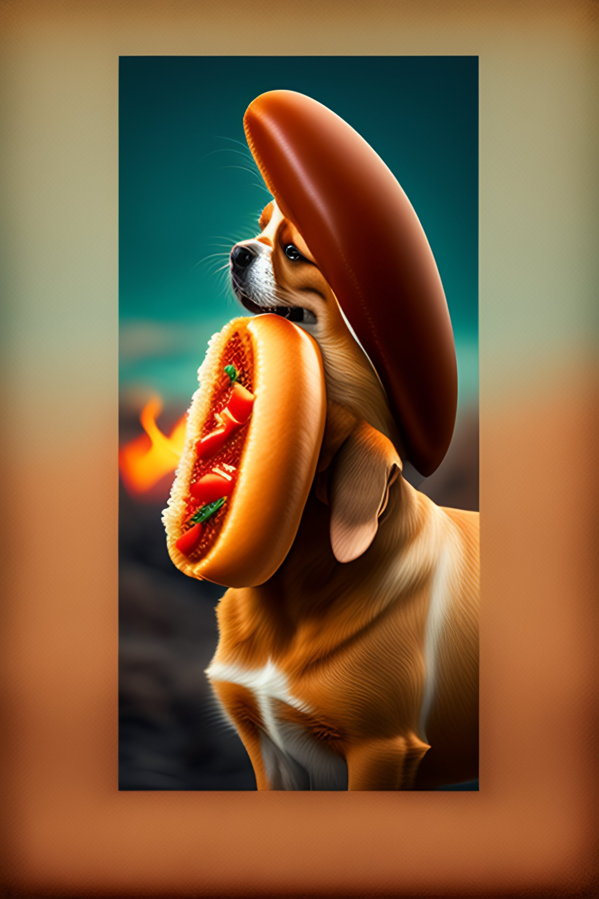 Lexica - Hot dog with a gun