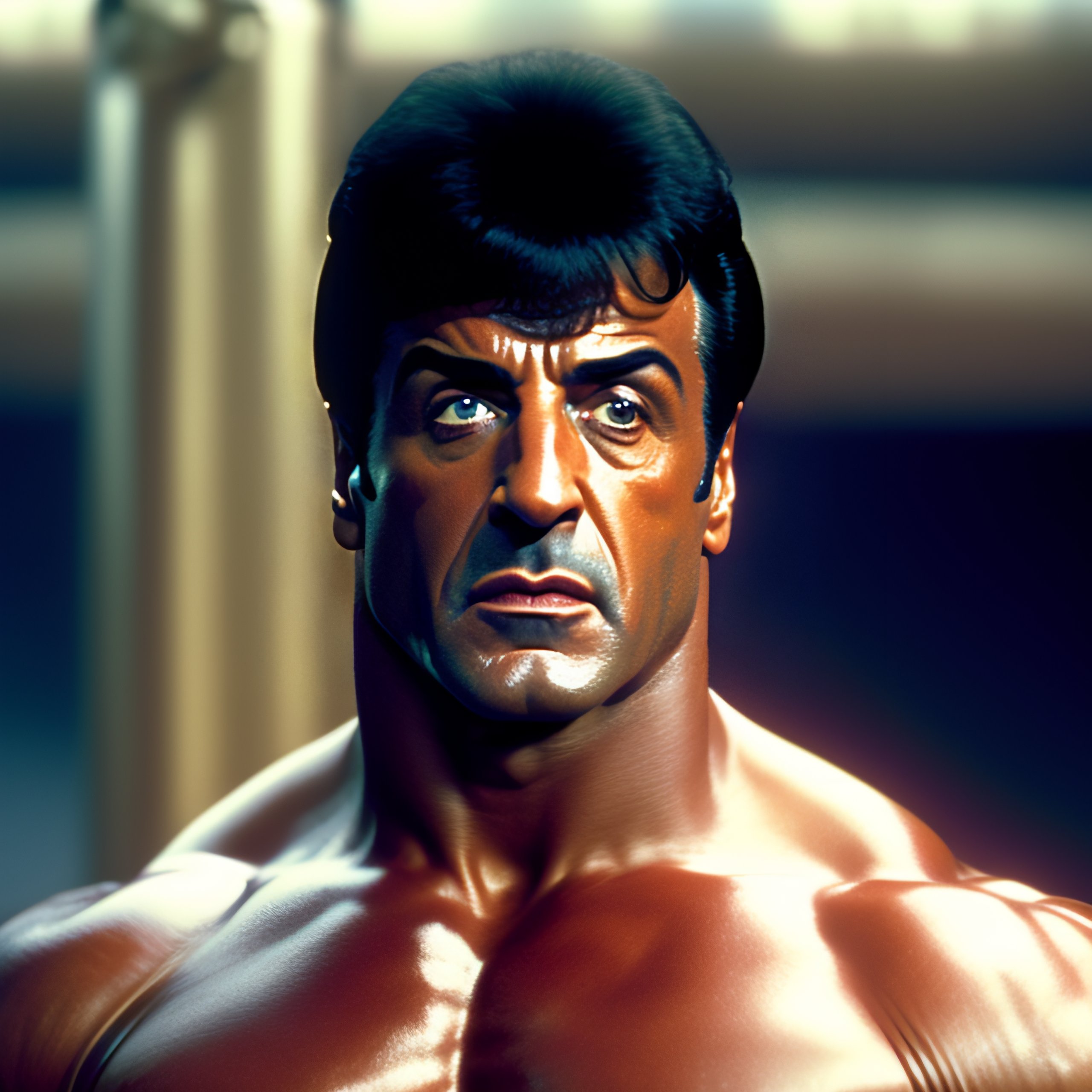 Lexica - Old sylvester stallone as rocky, white balding hair, wrinkles ...
