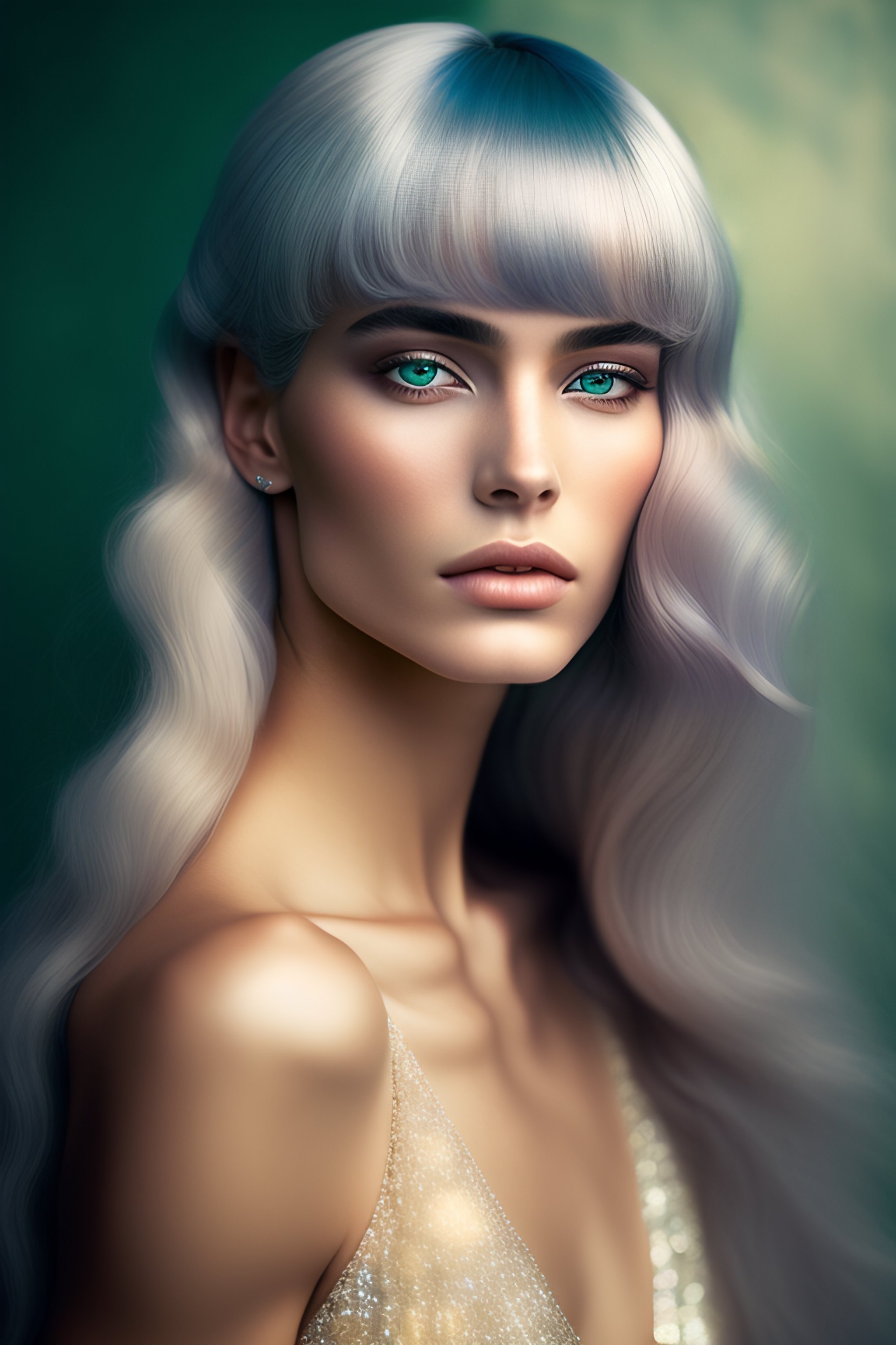 Lexica - "In this stunning photograph, the oval jawline and delicate ...