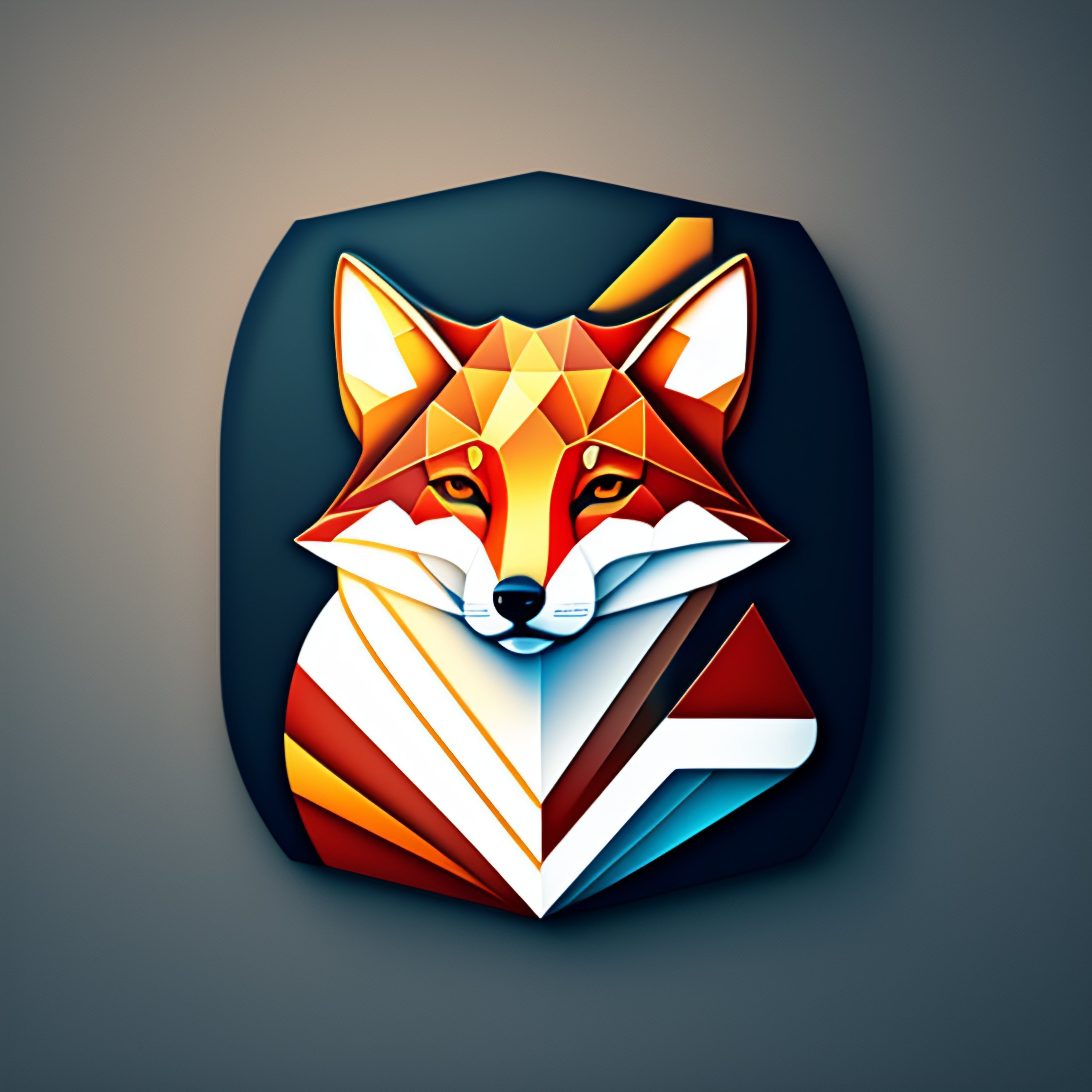 Geometric Fox Black And White