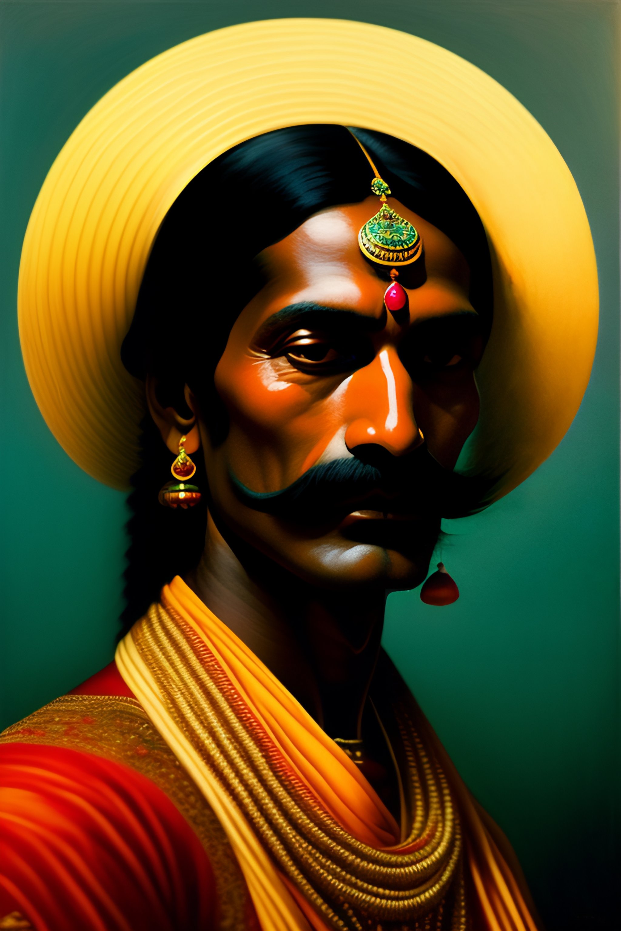 Lexica - Dali style portrait of an indian