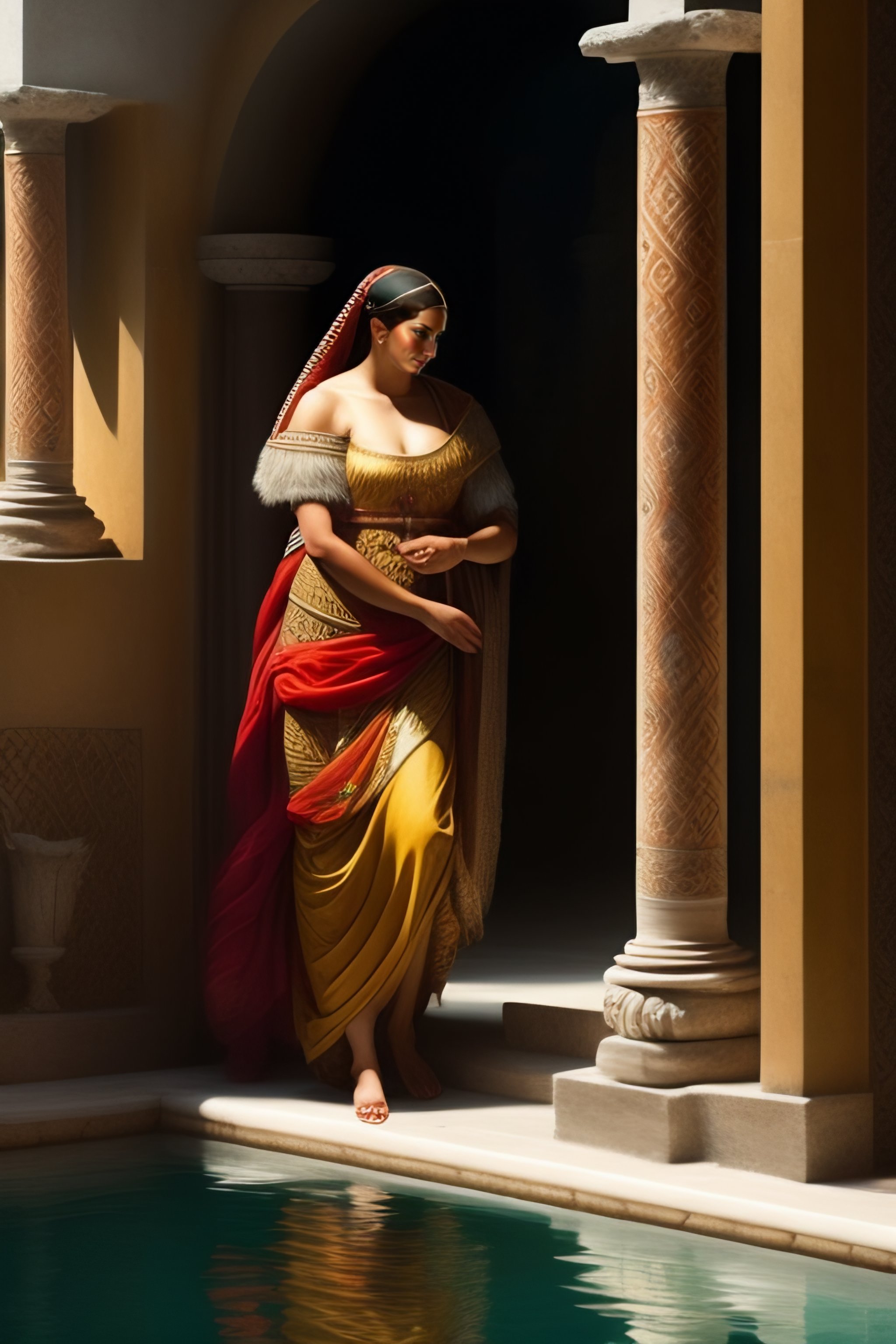 Lexica - A roman noble woman leaving a Greek bathhouse