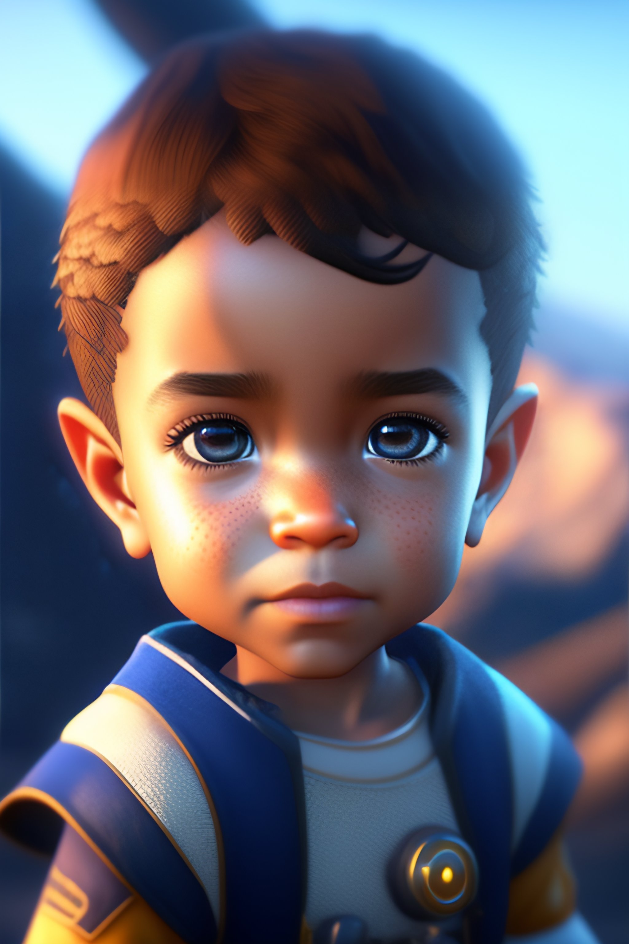 Lexica - Creation Avatar Jake Sully kid, cute big circular reflective ...