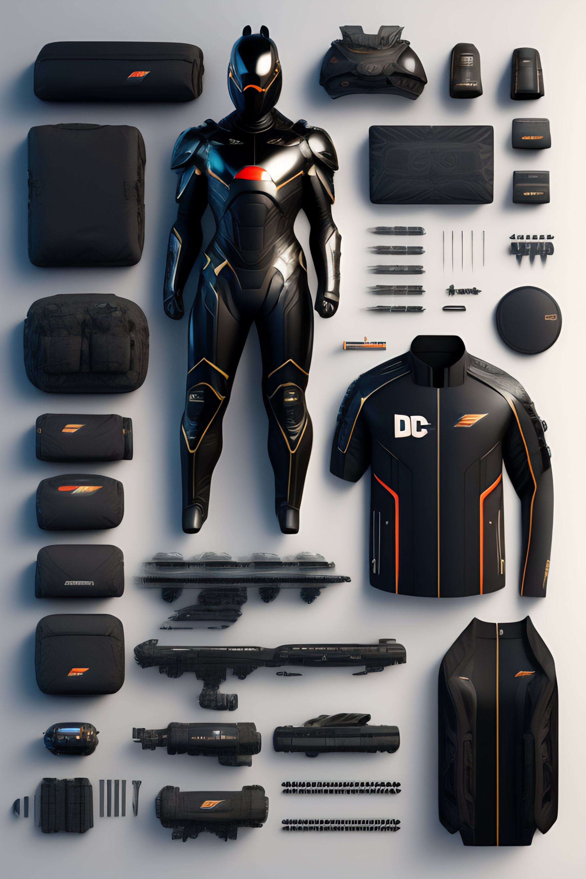 Lexica - Dc black ray suit, Costumes and mechanical parts, Knolling ...