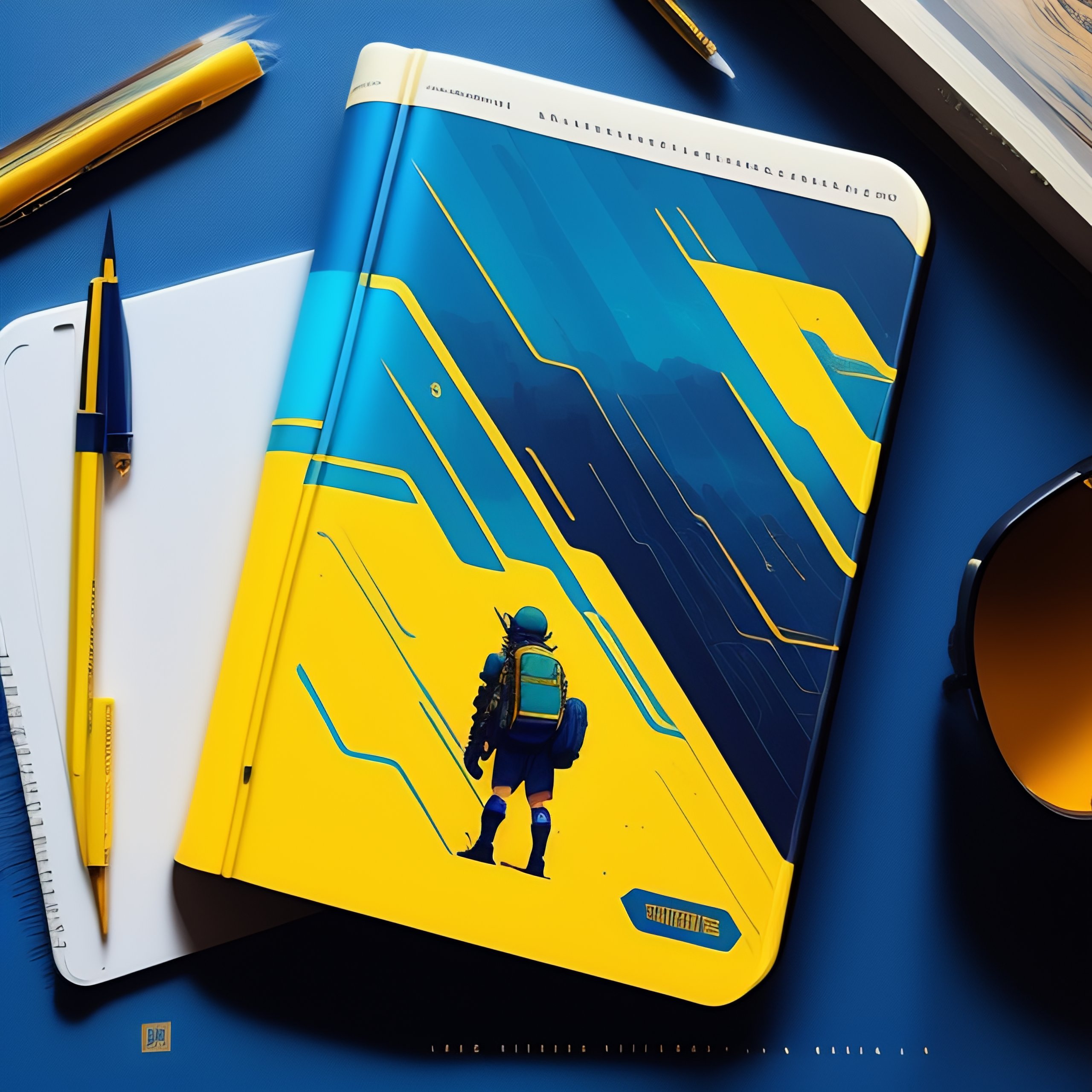 Lexica - Photo of a yellow and blue book, style of laurie greasley ...