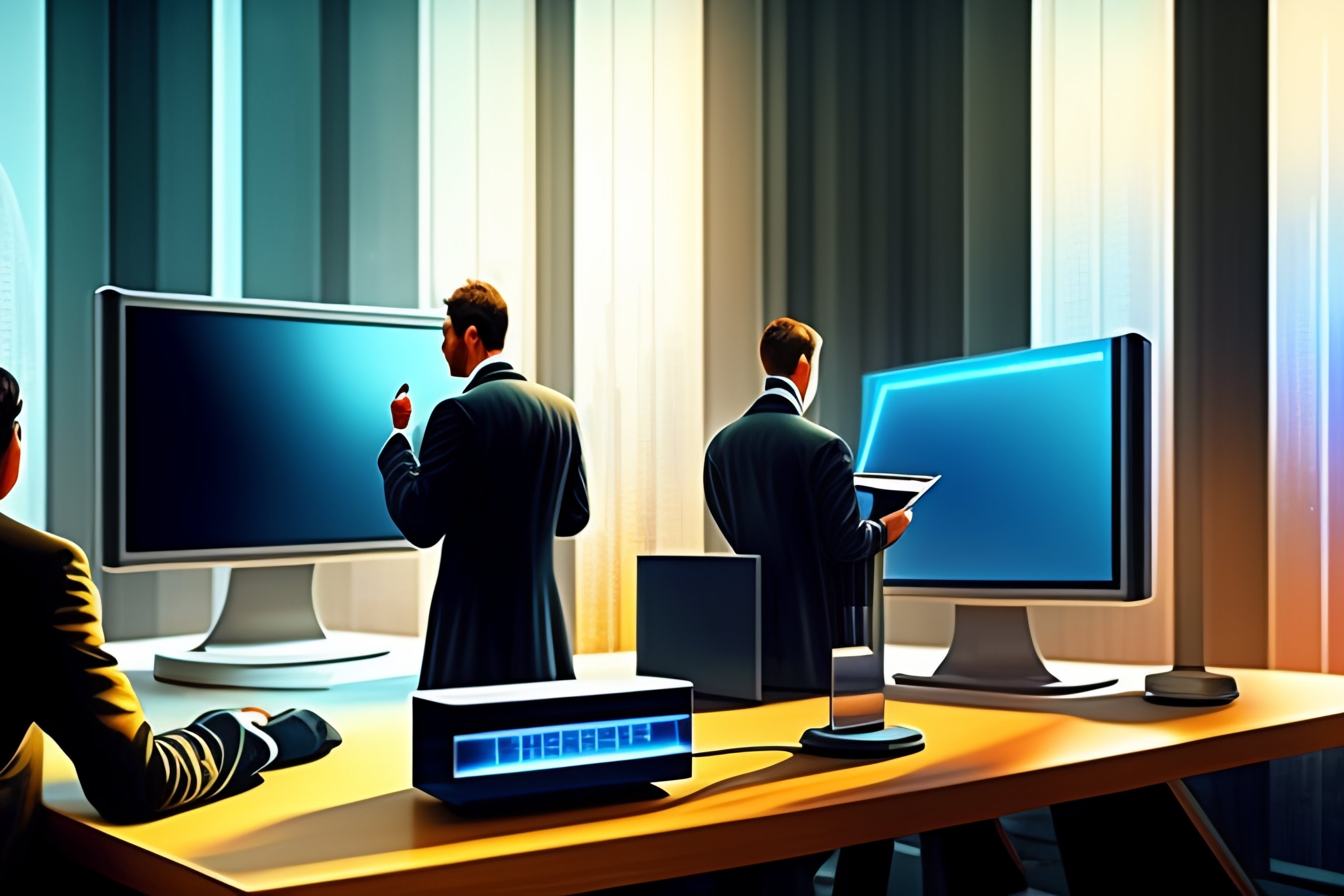 Lexica - Humans working on futuristic computing devices, touchscreens ...