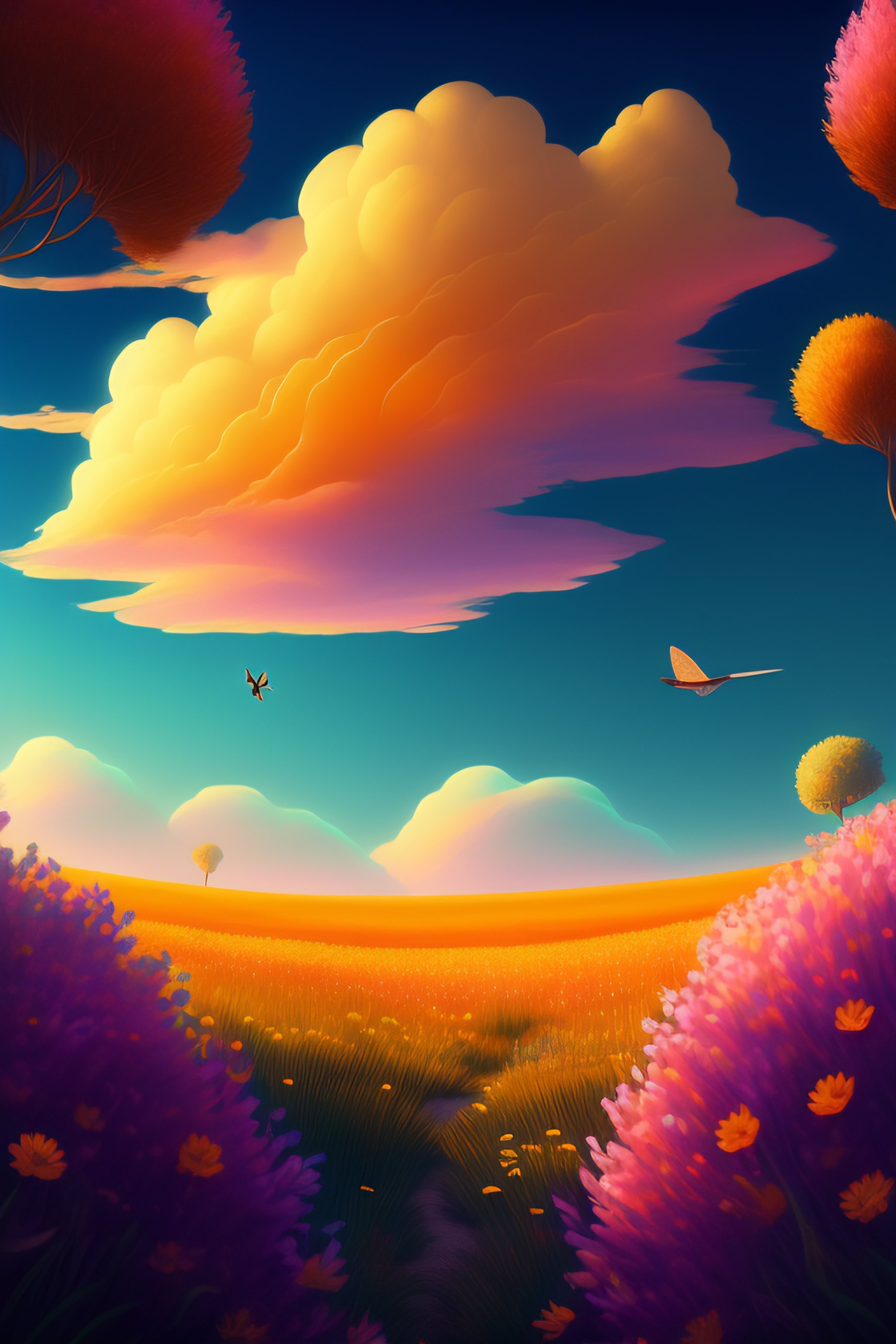 Lexica - View of gorgeous meadow with katy perry, animation pixar style, pendleton ward, magali ...
