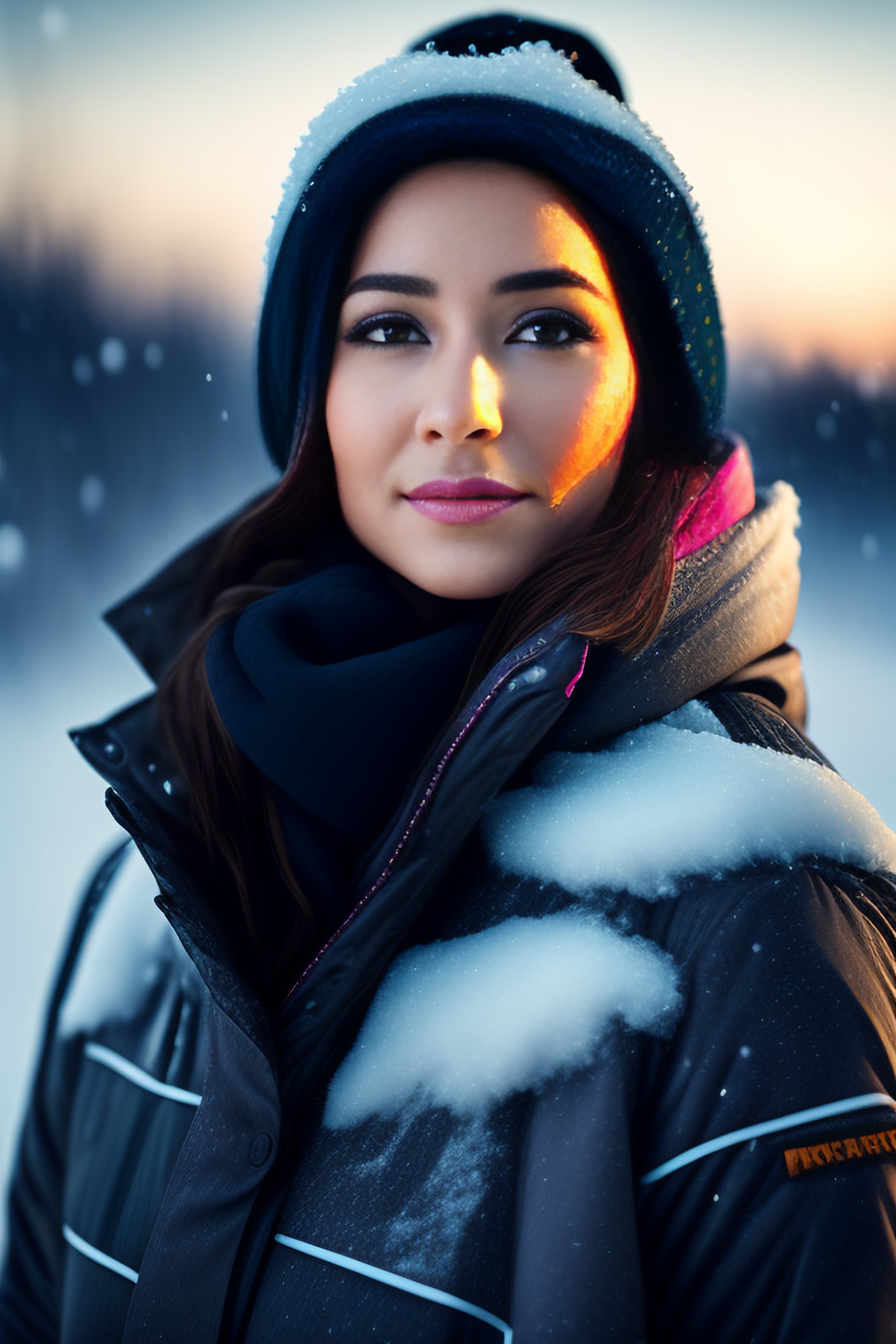 Lexica - Woman snow photo out real person