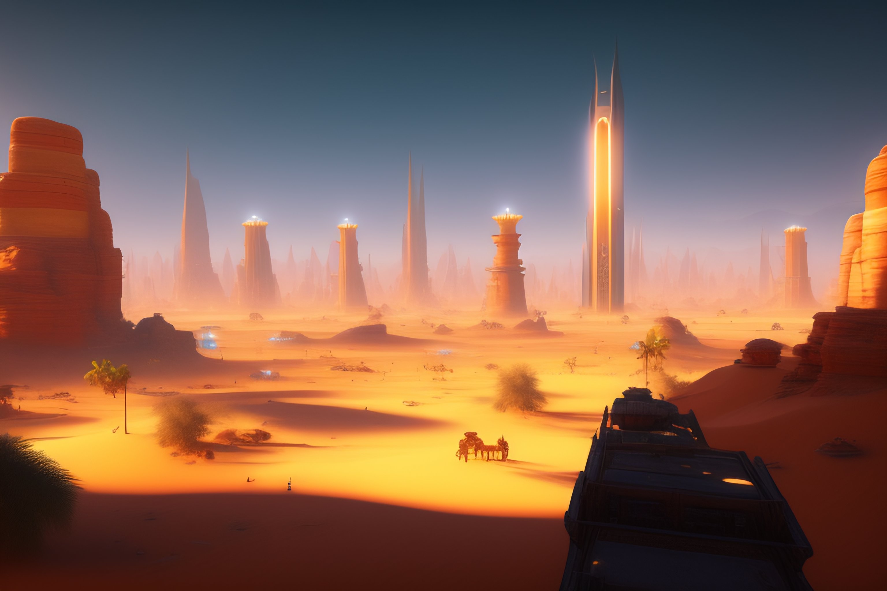Lexica - A solarpunk desert city, beautiful dynamic lighting, cinematic ...