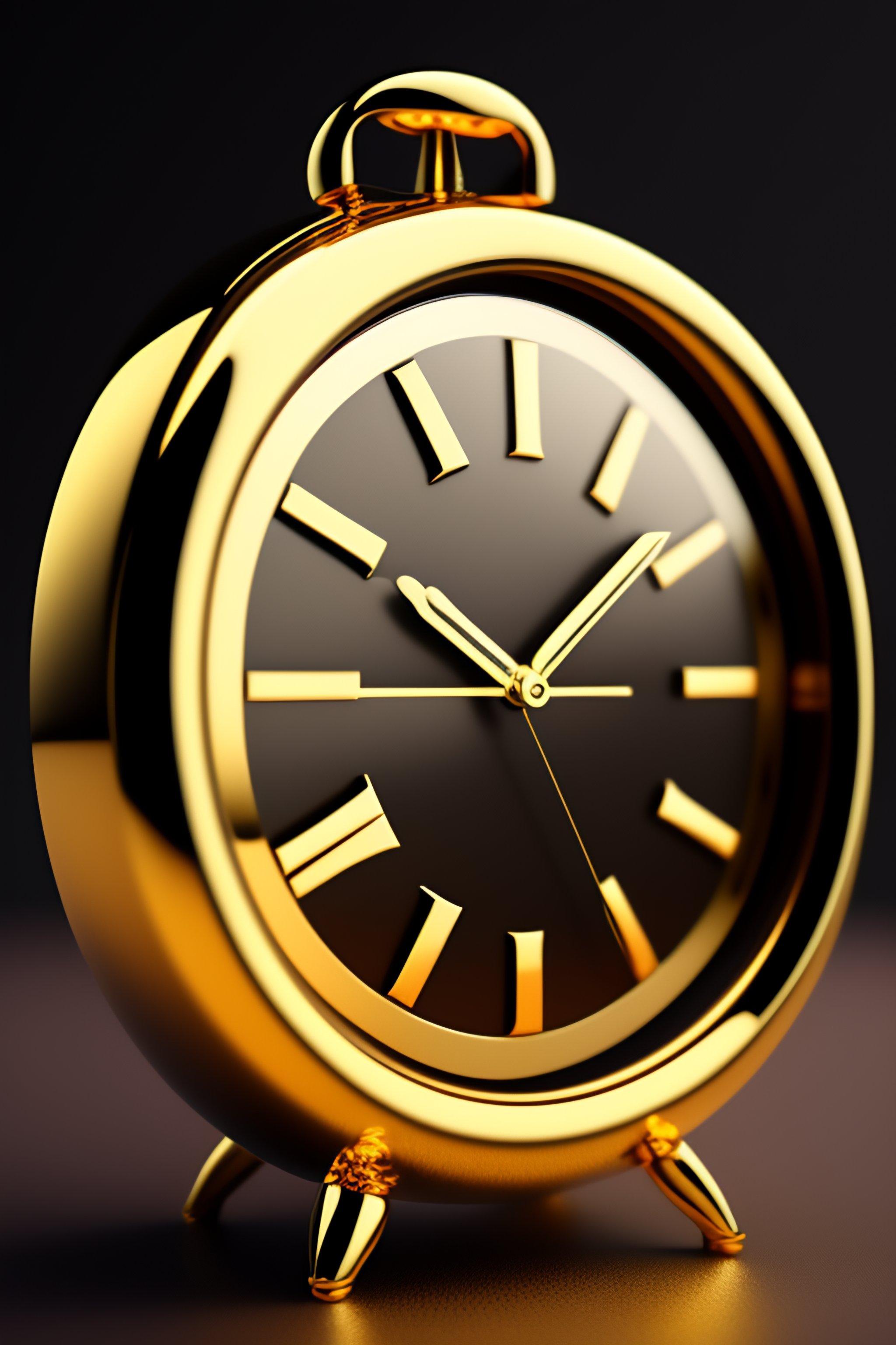 Lexica - Gold and black clock, ultra realistic, render, focus, 50mm