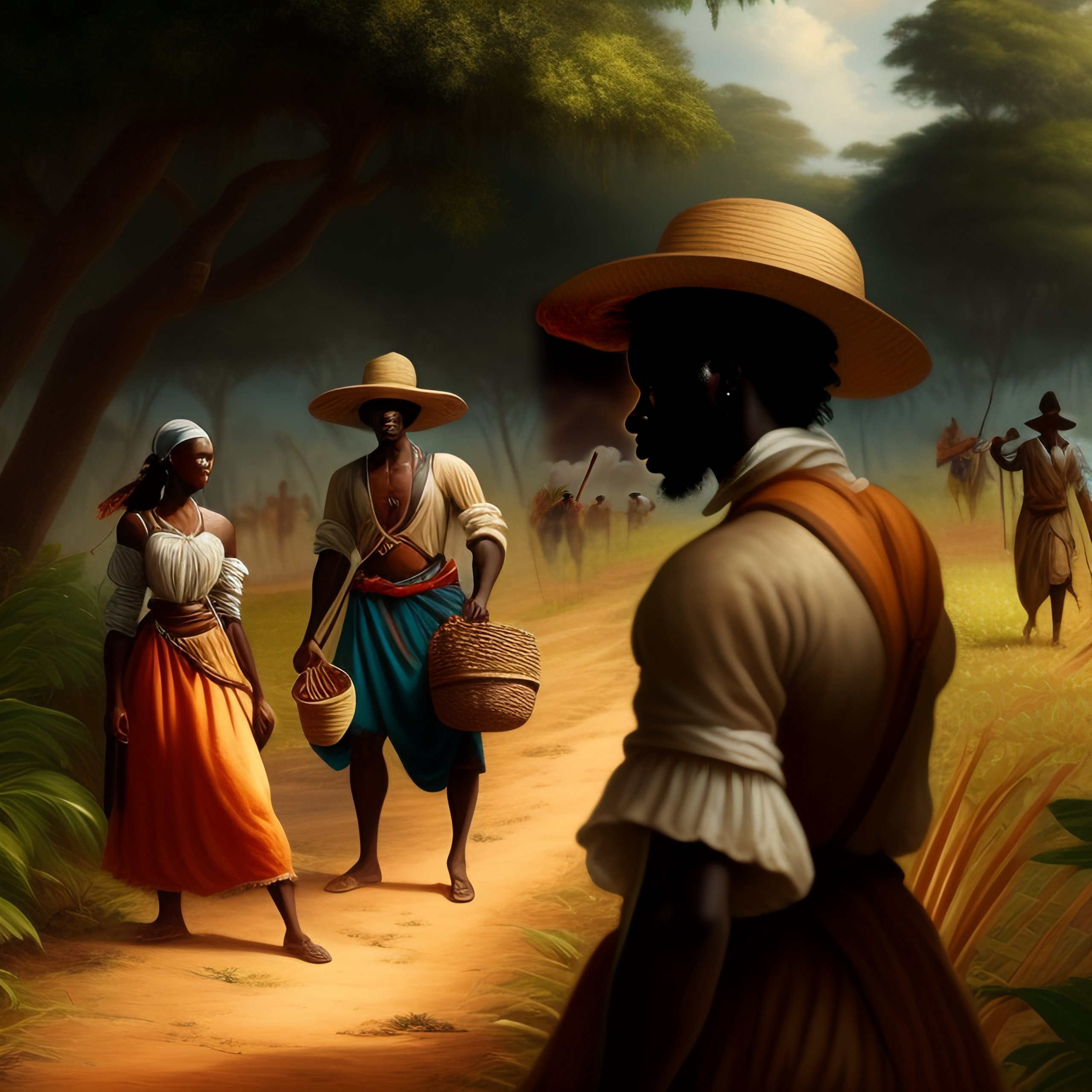 Lexica - African enslaved men and women working on a sugar plantation ...
