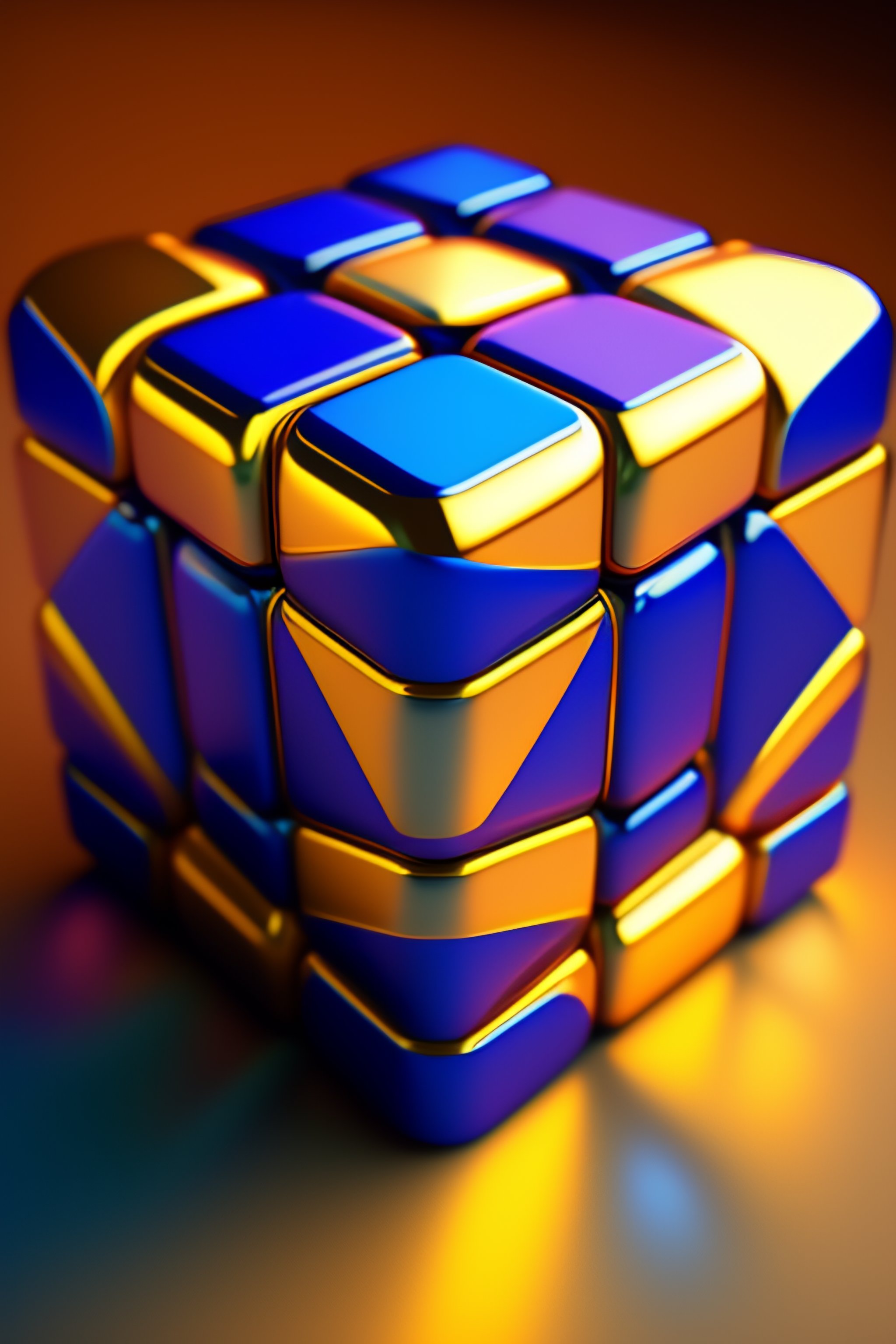 Lexica - Rubik's cube 3 d illustration, the cube is decorated with art ...