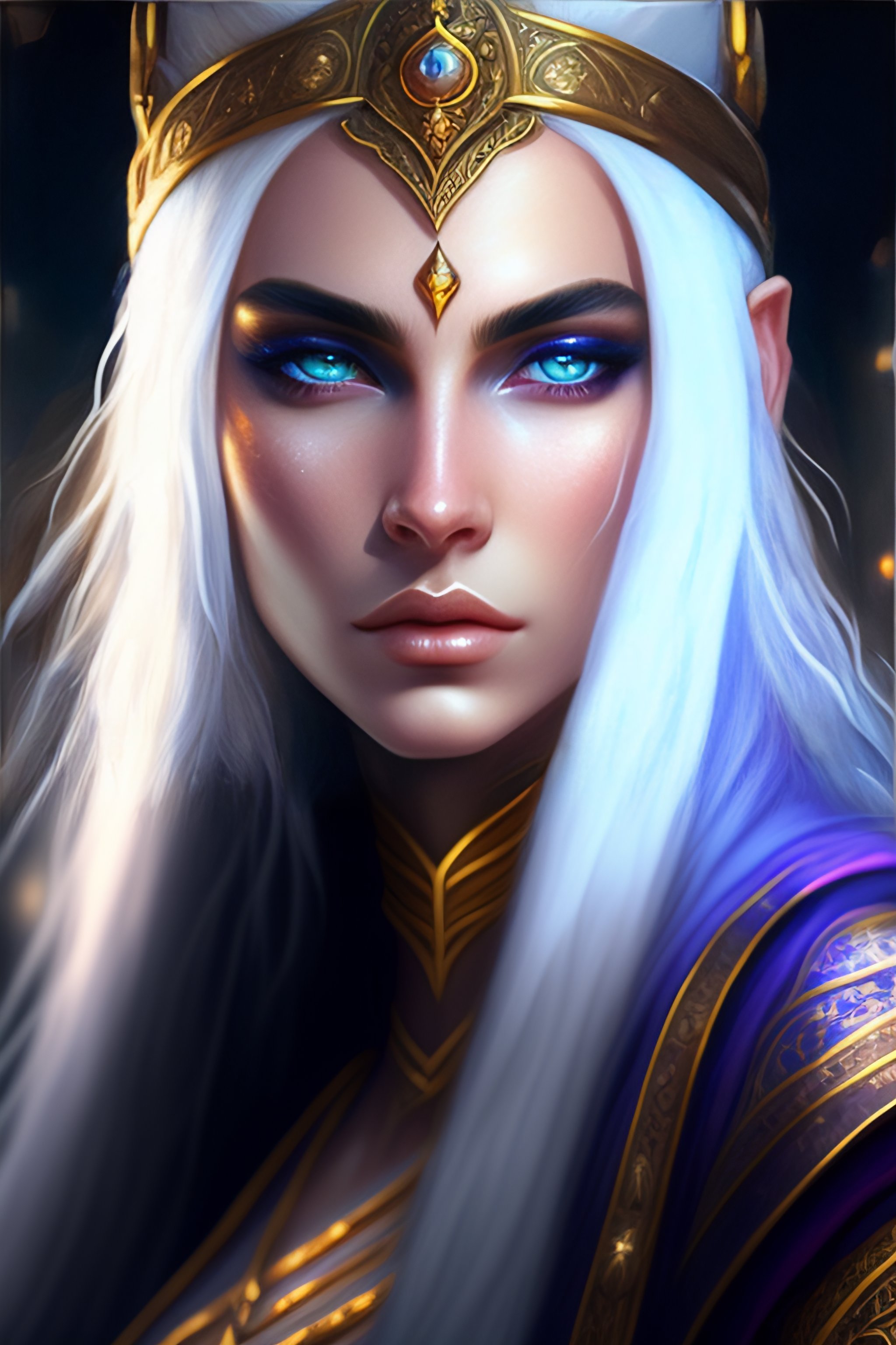 Lexica Female Mage Godess With Long White Hair Sorcerer Shaved