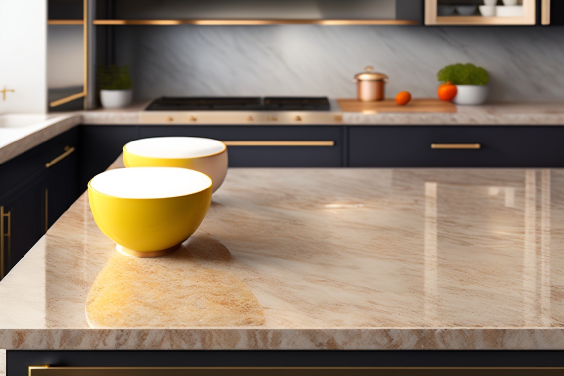 Lexica - A luxurious quartz surface kitchen cabinet, with a detailed ...